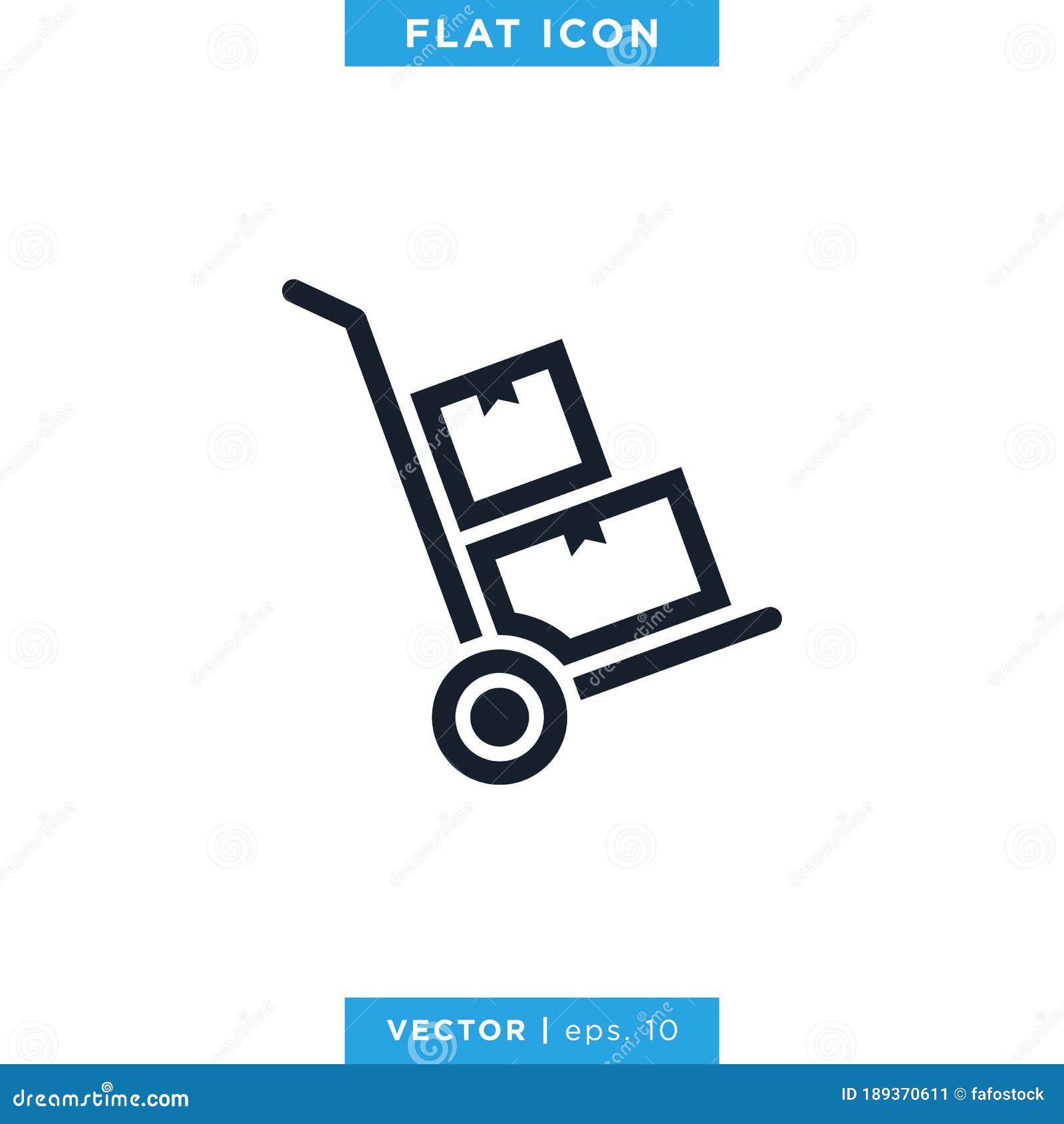 Handcart Icon Vector Logo Design Template Stock Vector - Illustration ...