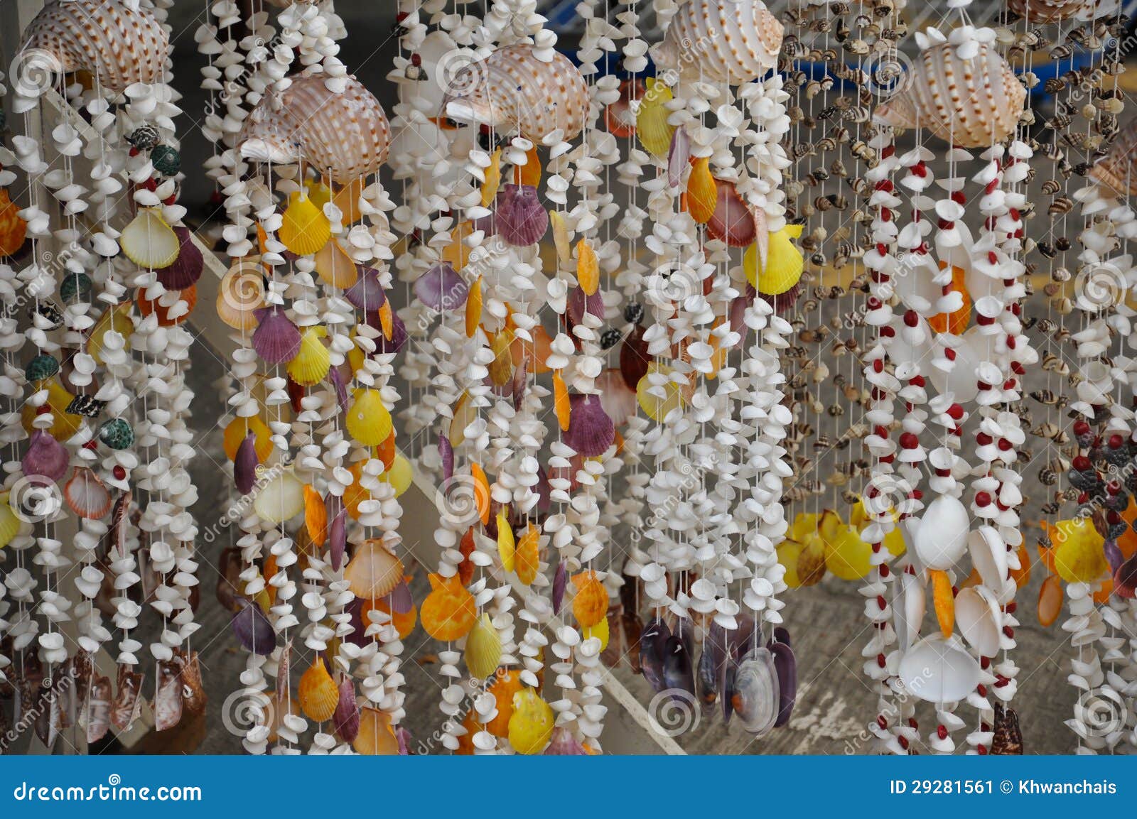 Handcraft sea shell mobile stock image. Image of beach - 29281561