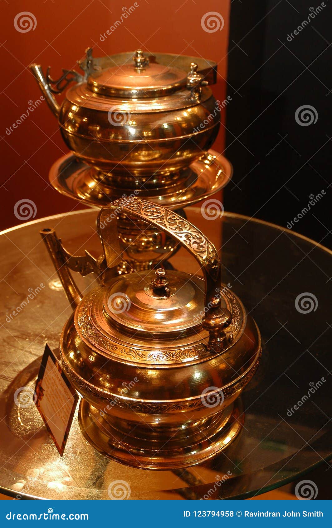 Brassware Kettle editorial stock photo. Image of demand - 123794958