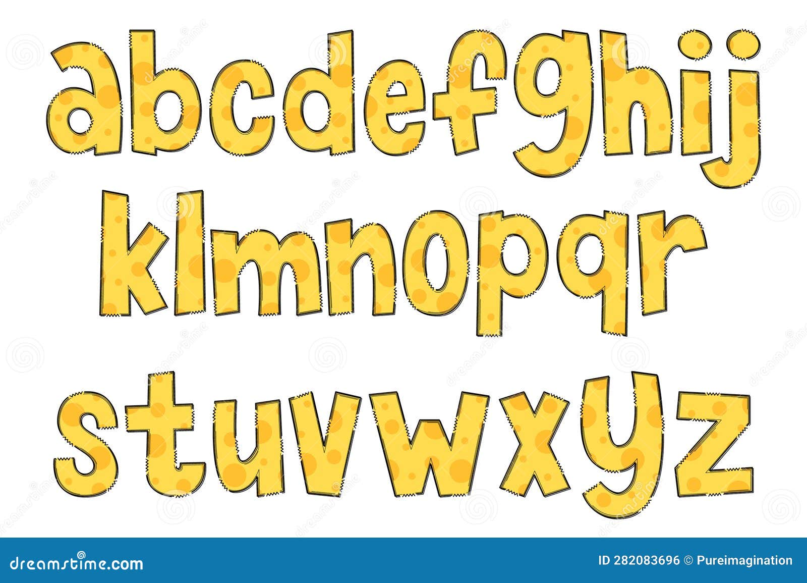 Handcrafted Cheese Letters. Color Creative Art Typographic Design Stock ...