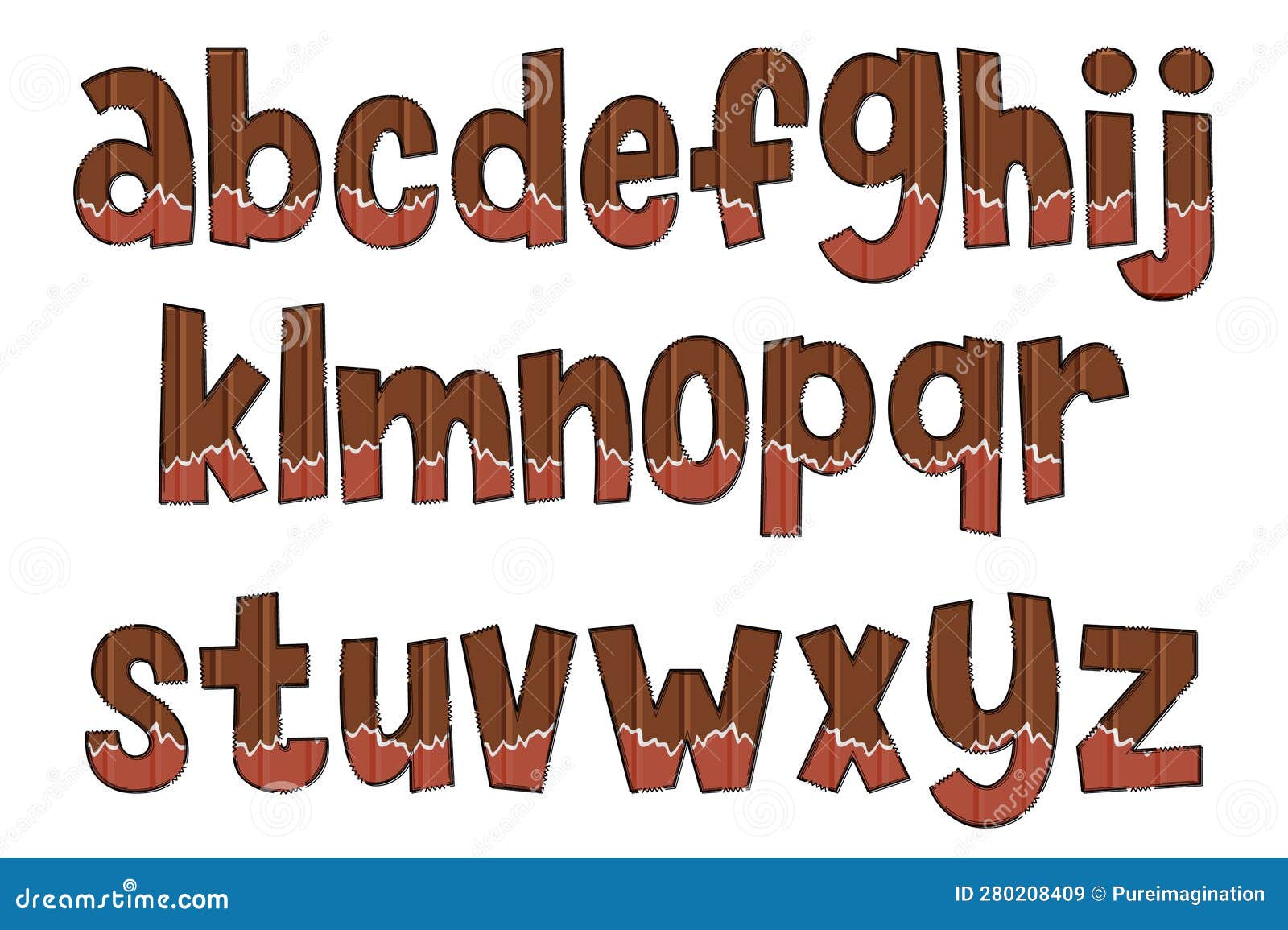 Handcrafted Chocolate Letters. Color Creative Art Typographic Design ...