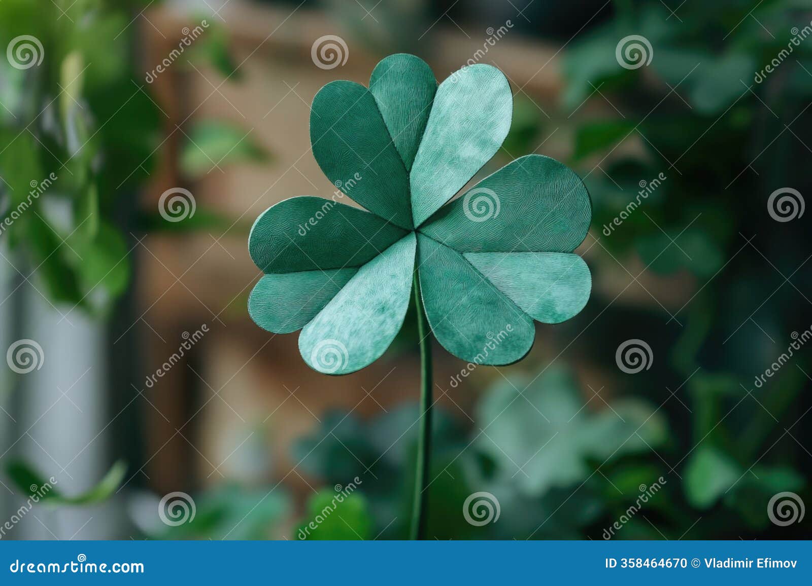 Shamrock Craft on Stem stock photo. Image of stick, handmade - 358464670