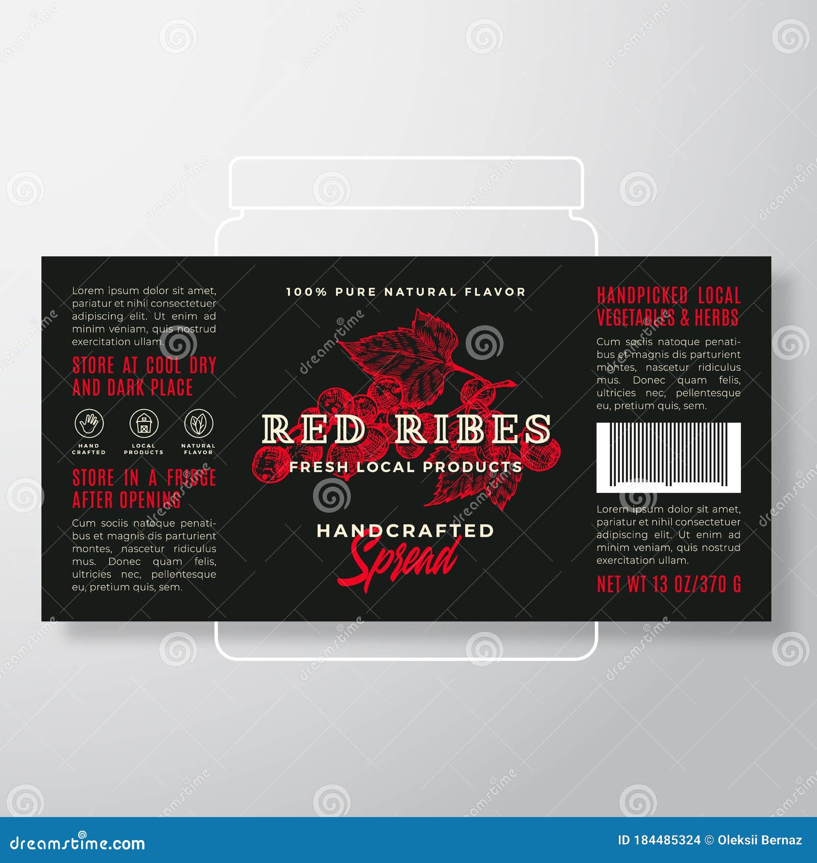 Handcrafted Spread Or Jam Labels Template Collection. Abstract Vector ...