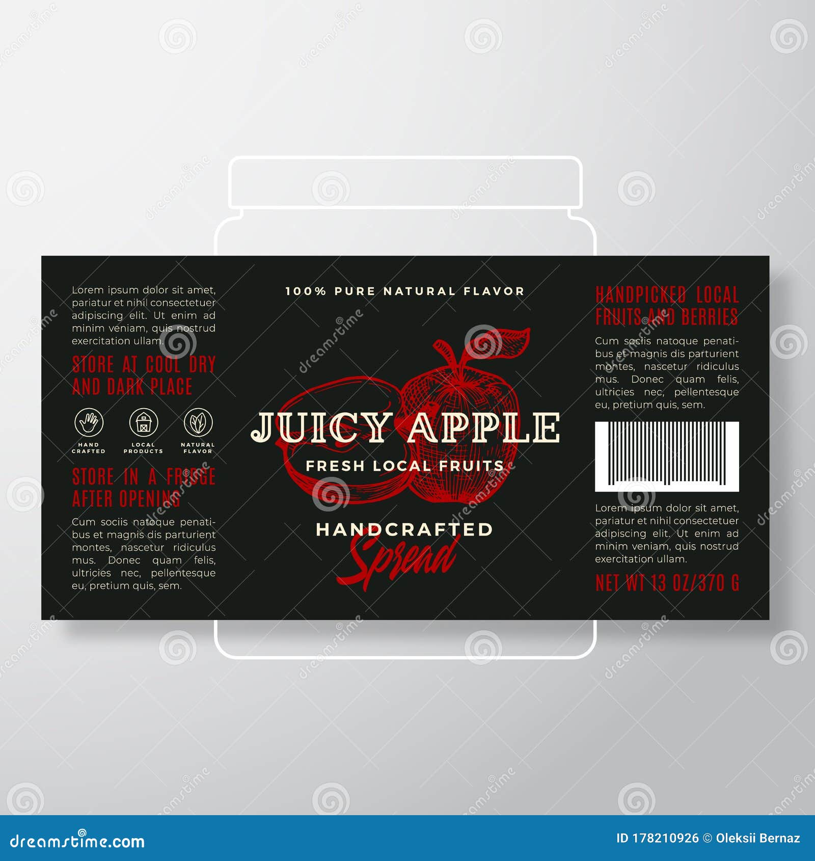 Handcrafted Spread Or Jam Labels Template Collection. Abstract Vector ...