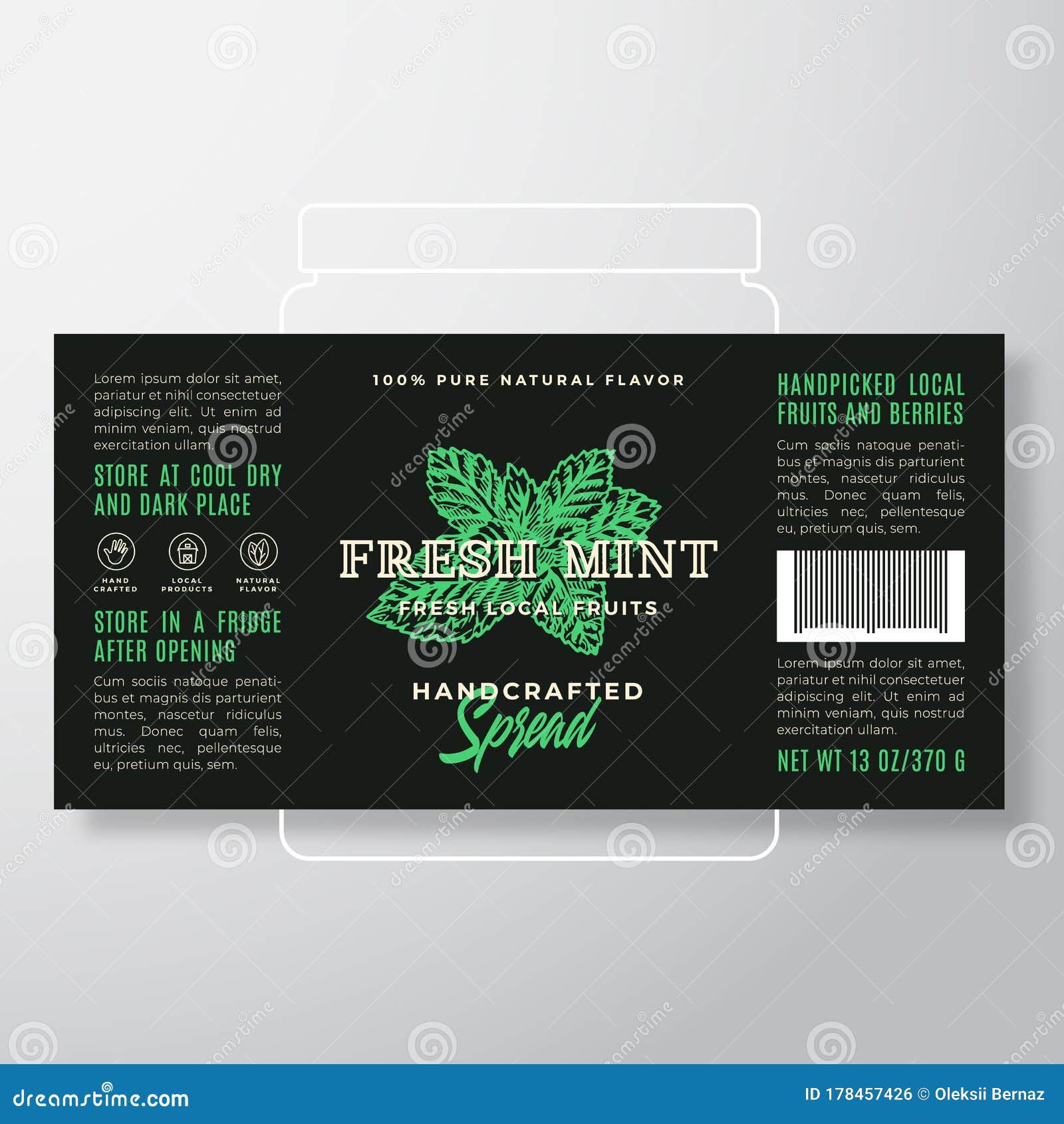 Handcrafted Fruit Spread Or Jam Label Template. Abstract Vector ...