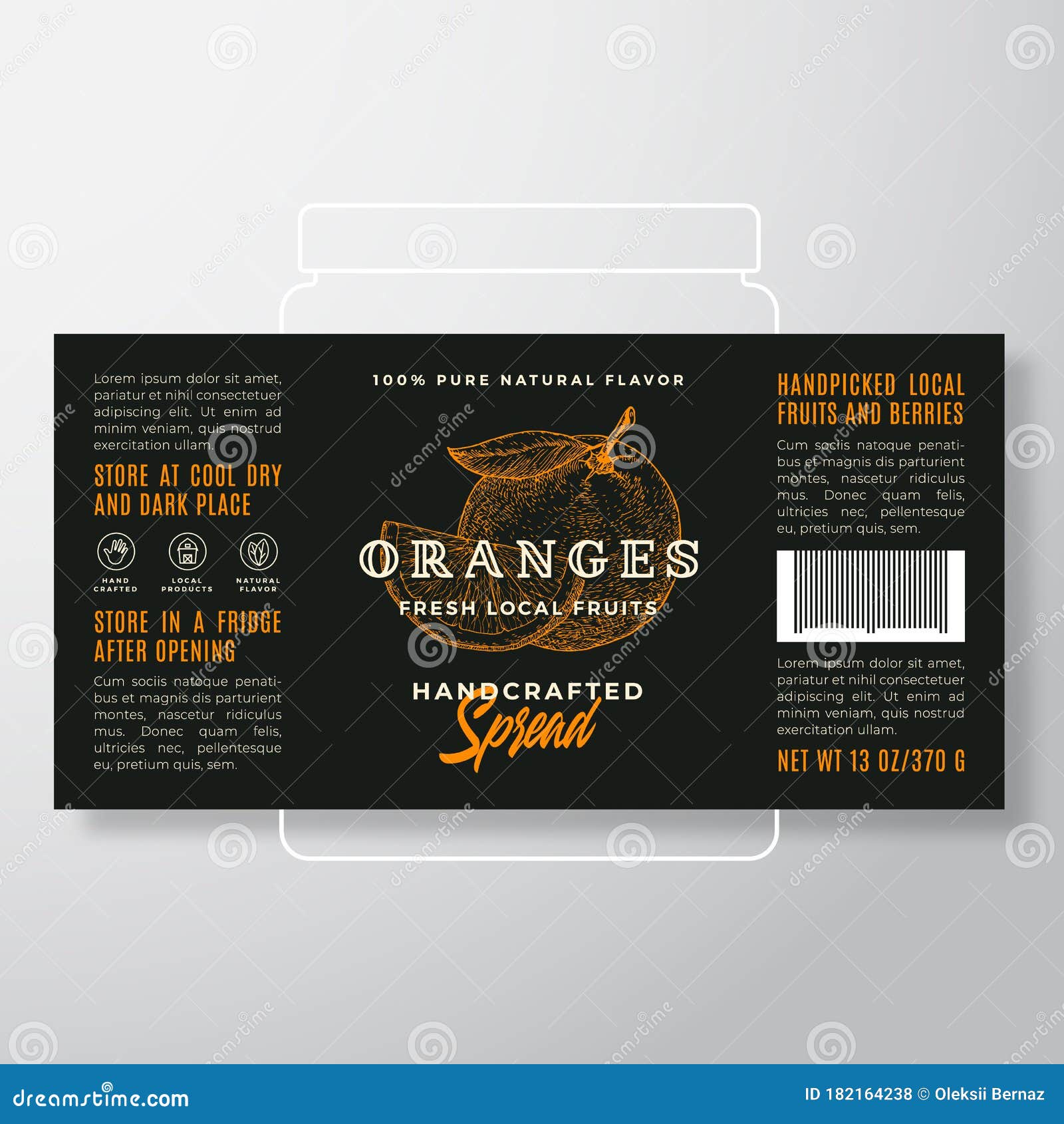 Handcrafted Fruit Spread or Jam Label Template. Abstract Vector ...