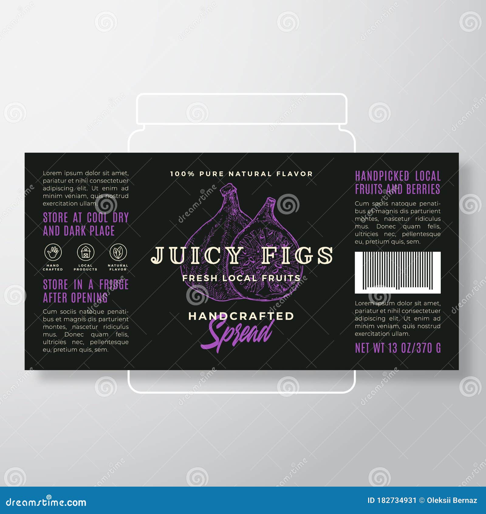 Handcrafted Fruit Spread Or Jam Label Template. Abstract Vector ...