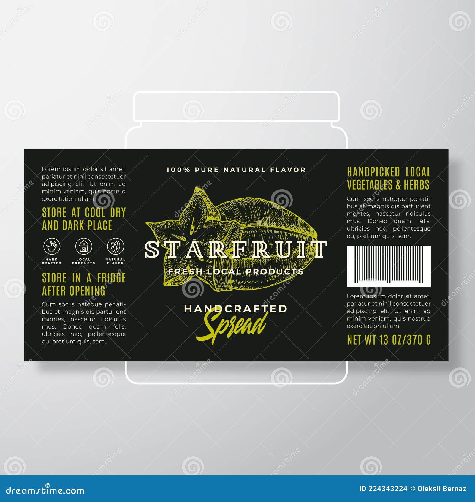 Handcrafted Spread Or Jam Labels Template Collection. Abstract Vector ...