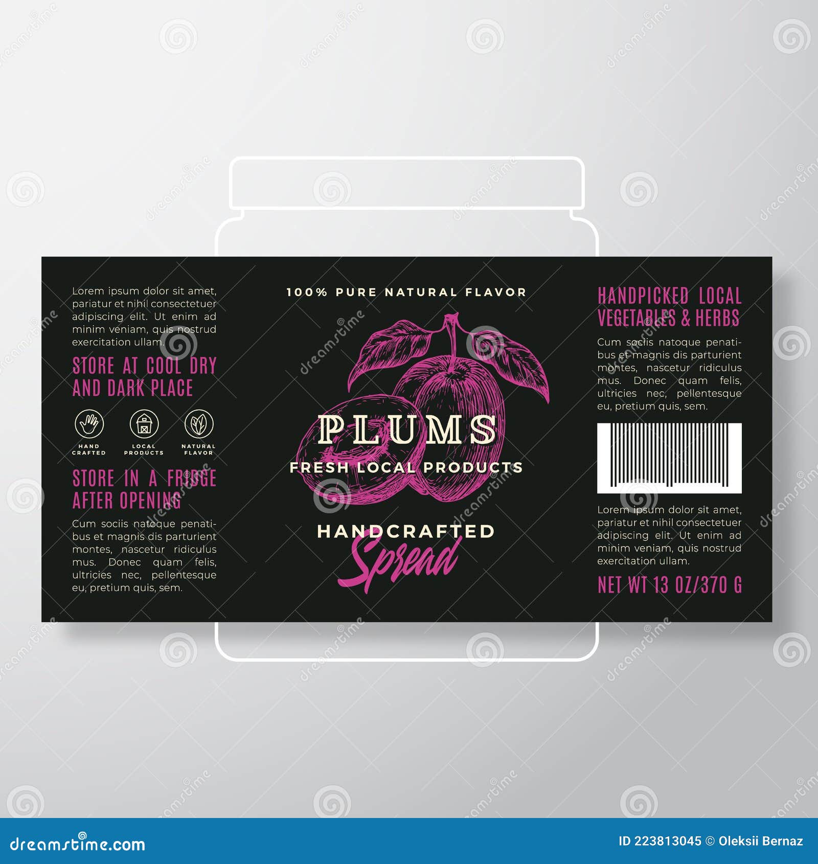 Handcrafted Spread Or Jam Labels Template Collection. Abstract Vector ...