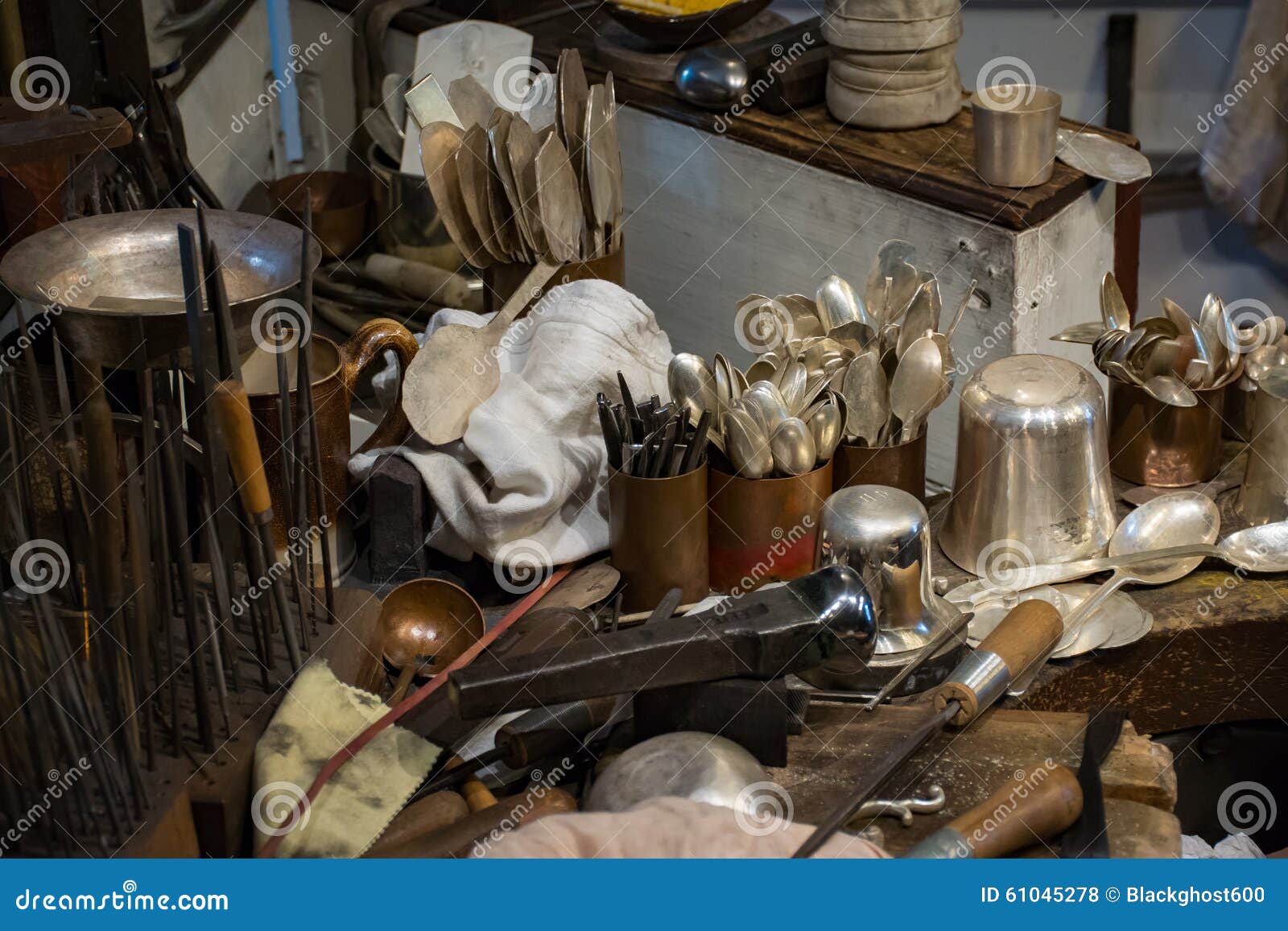 Handcrafted Items on Display at the Silversmith Editorial Stock Photo ...