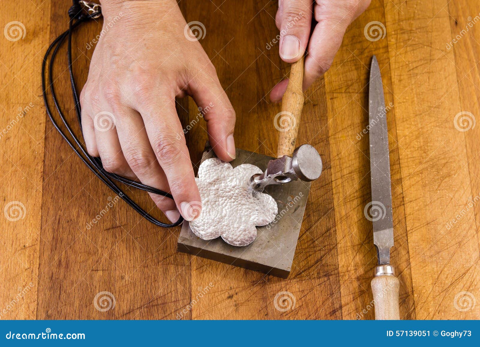 Handcrafted jewelry stock image. Image of occupation - 57139051