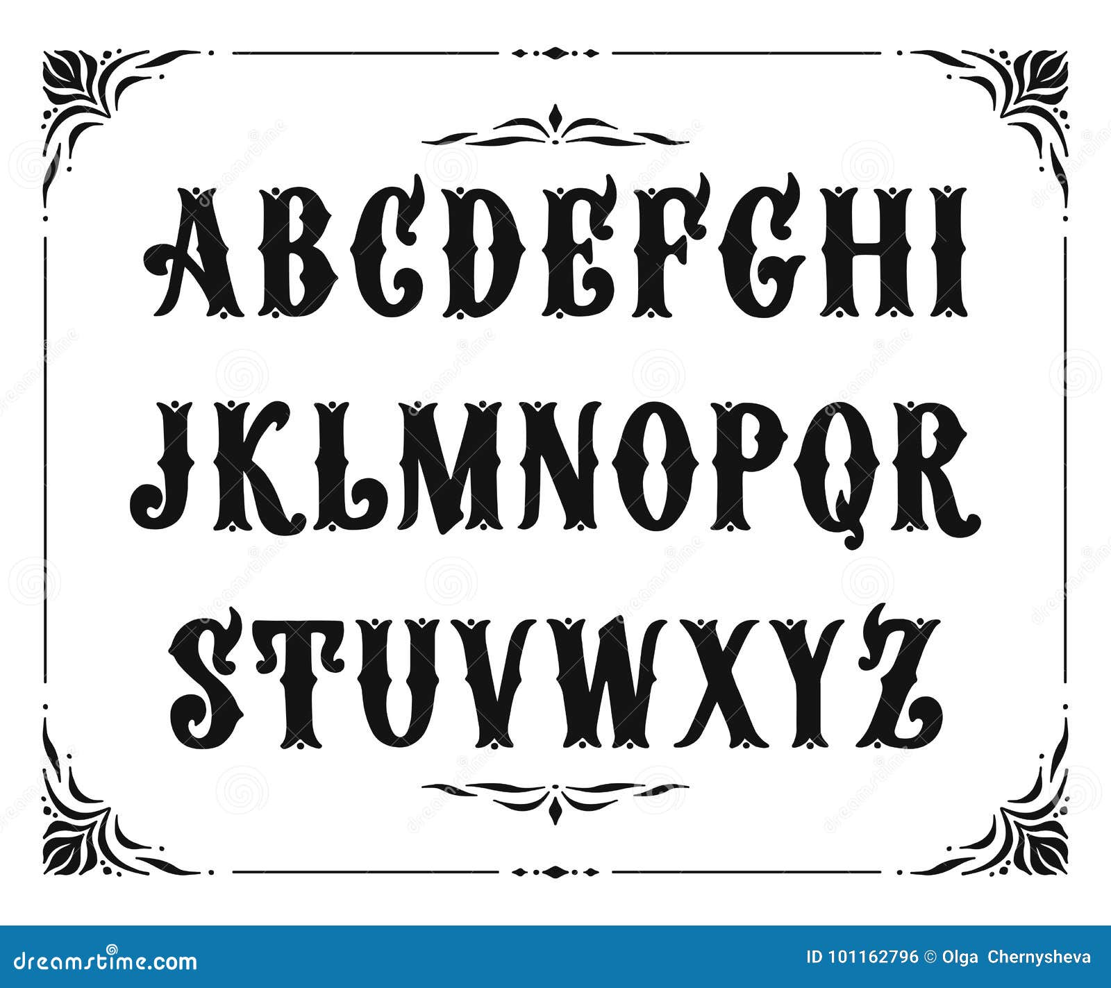 Handcrafted Letters with Victorian Decor Stock Vector - Illustration of ...
