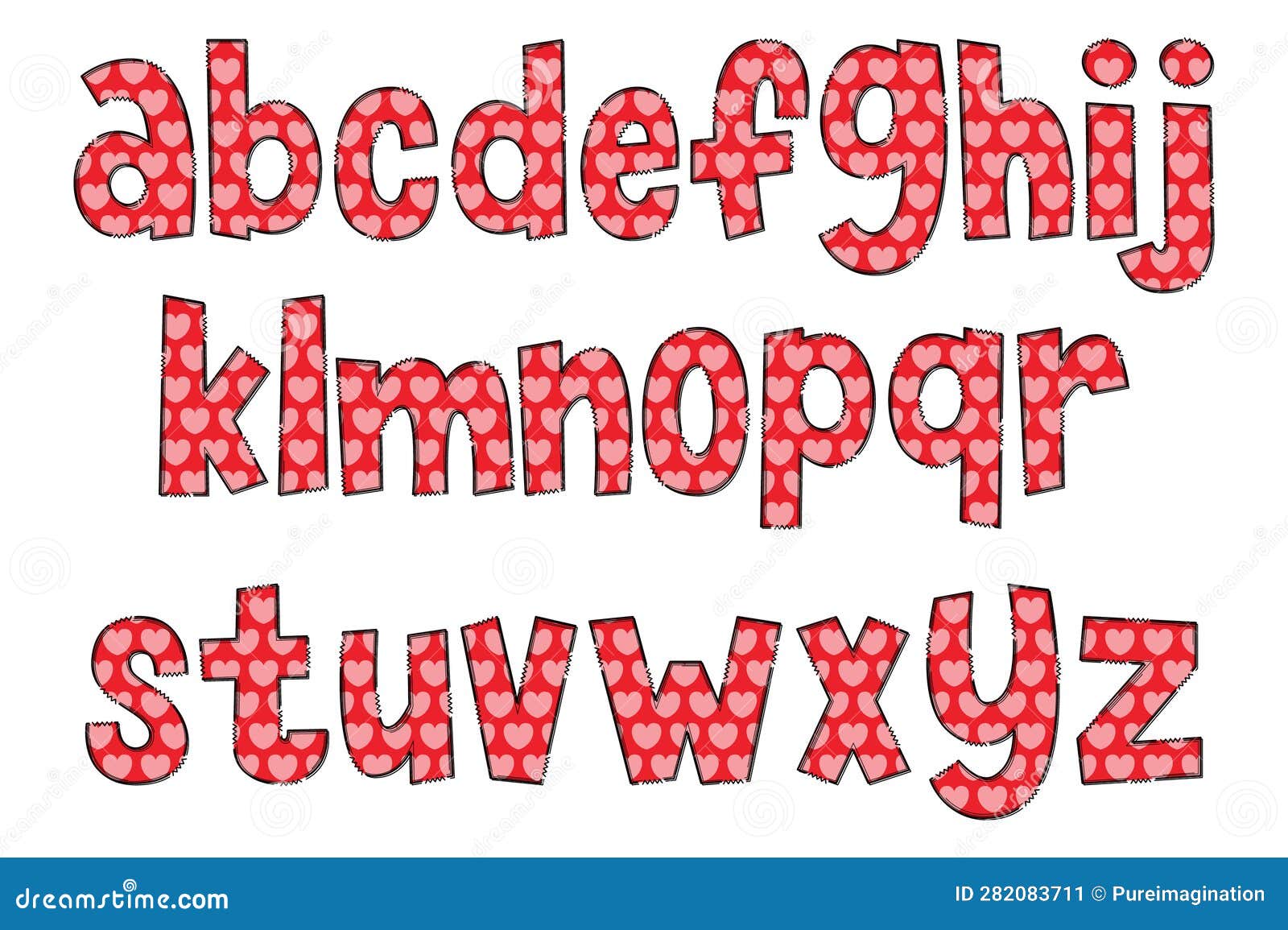 Handcrafted Lovely Letters. Color Creative Art Typographic Design Stock ...