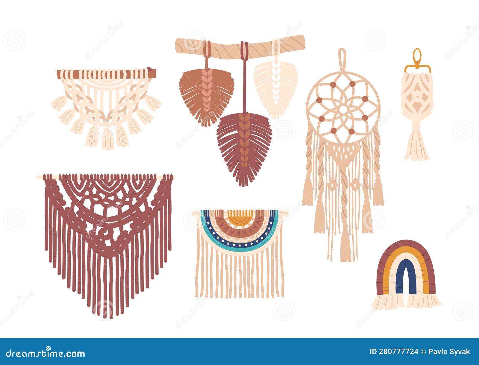 Handcrafted Macrame Decor Set Featuring Intricate Knot Designs, Perfect ...