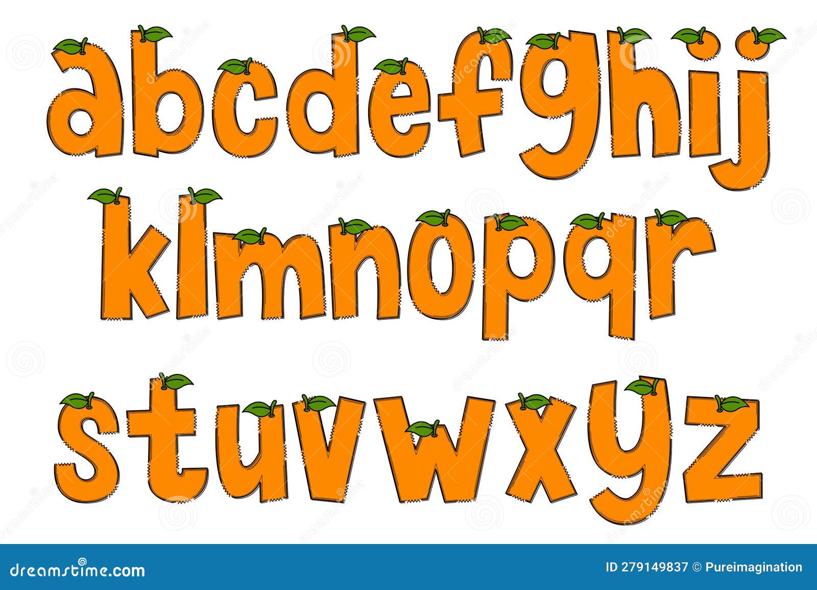 Handcrafted Orange Letters. Color Creative Art Typographic Design Stock ...