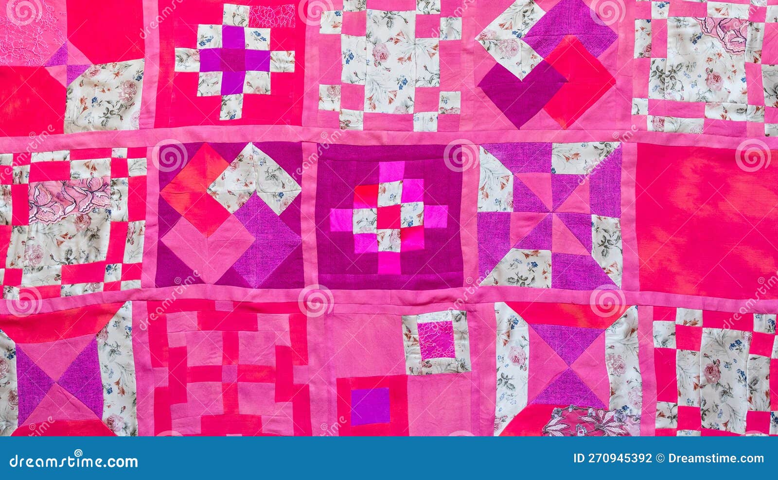 Handcrafted Pink Cloth Stitched in Patchwork Stock Photo - Image of ...