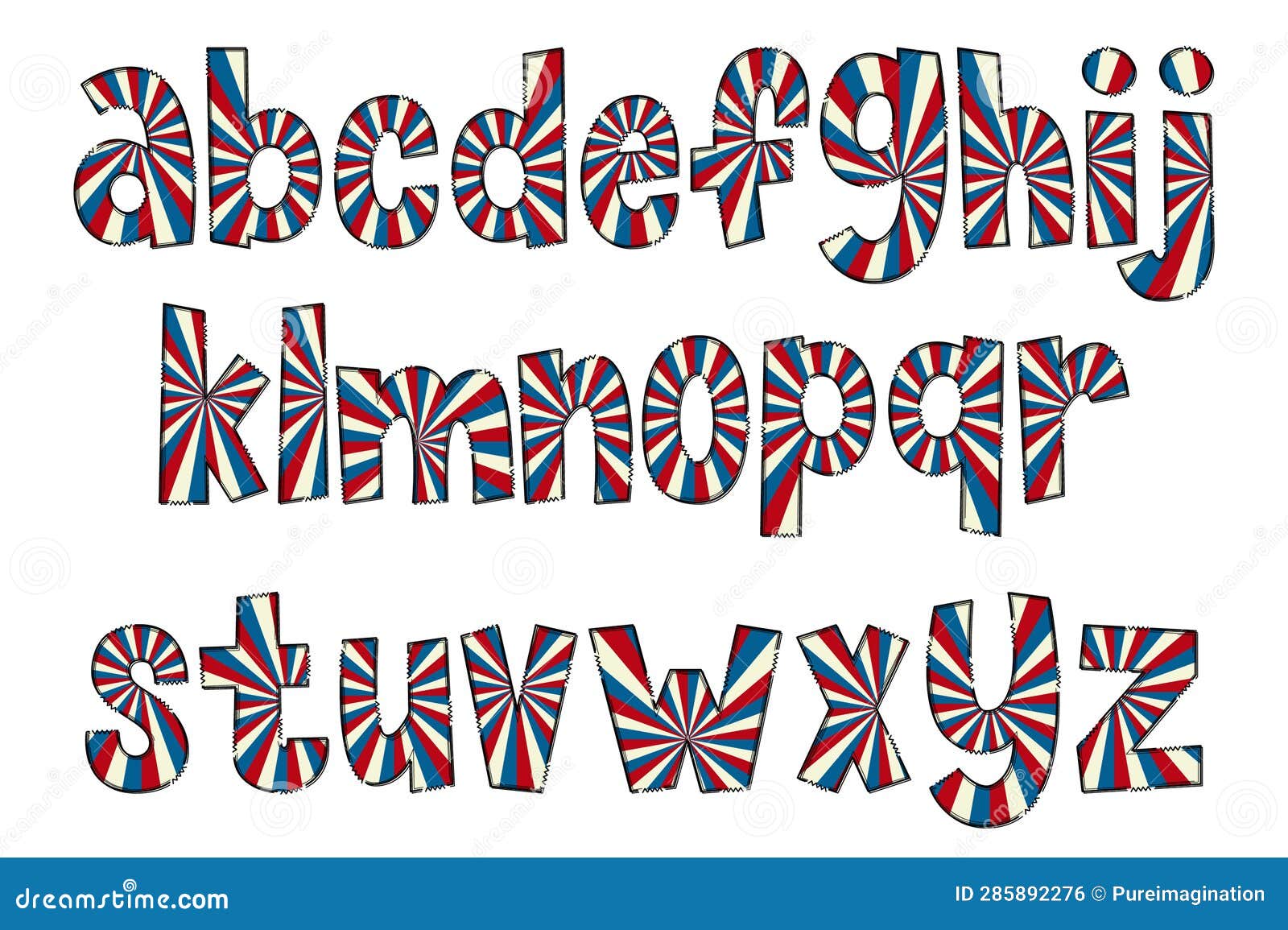 Handcrafted Pride of America Letters. Color Creative Art Typographic ...