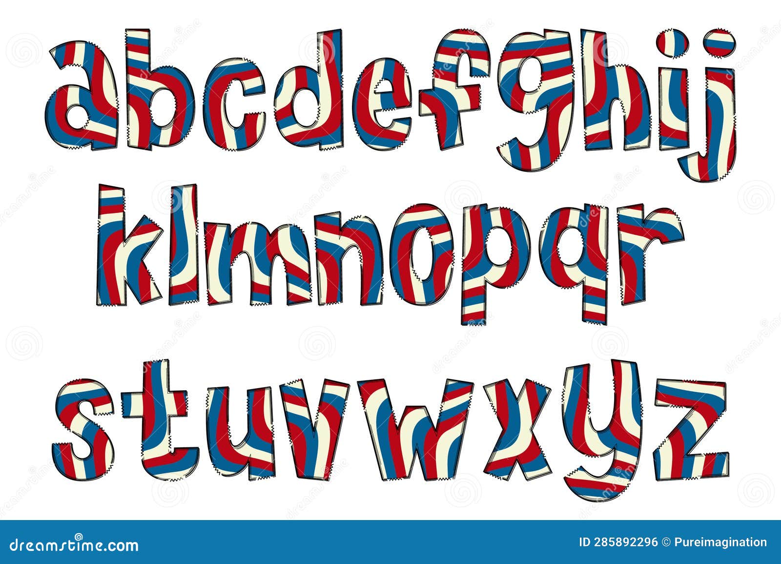 Handcrafted Pride of America Letters. Color Creative Art Typographic ...