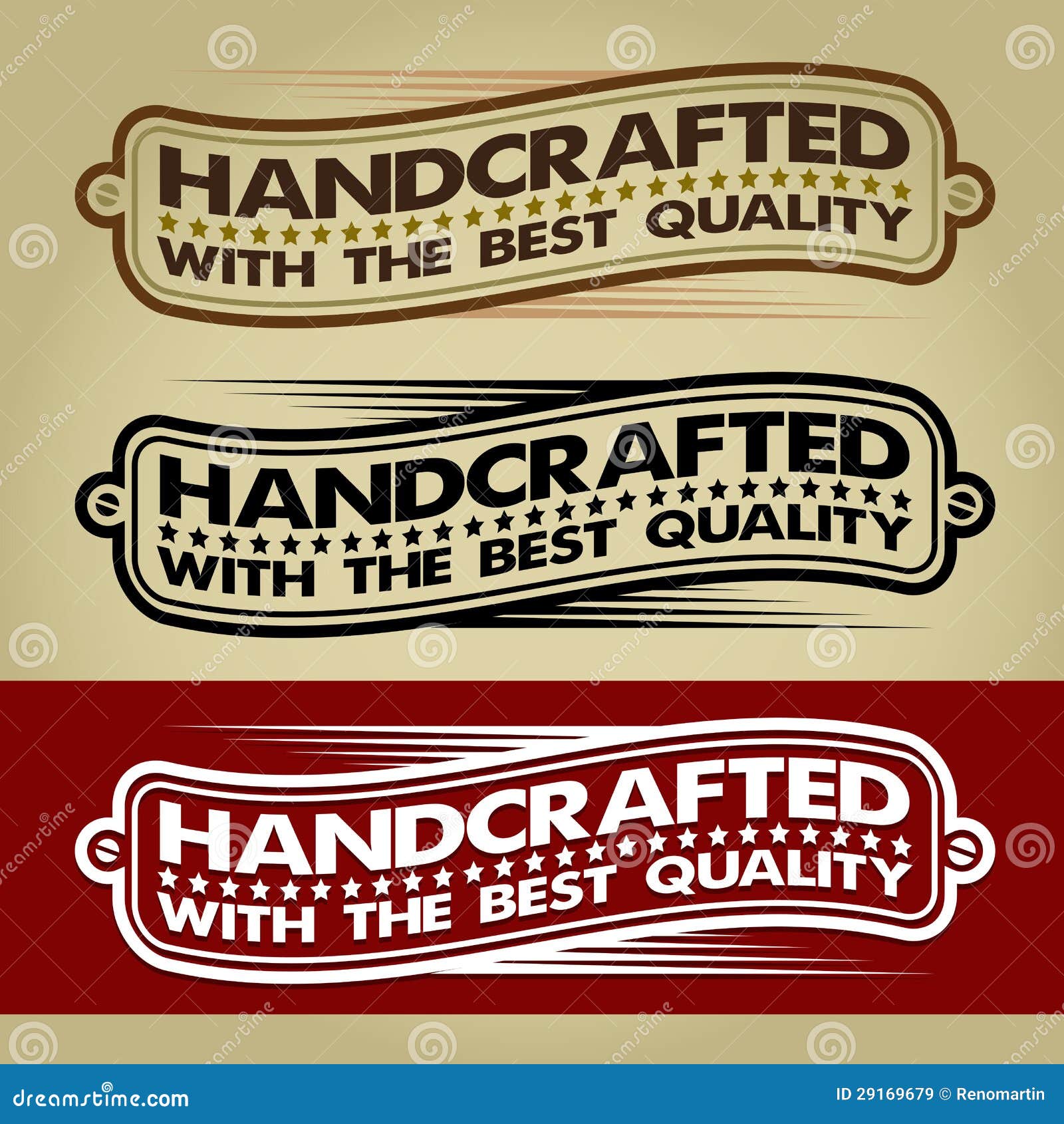 Handcrafted Retro Banner / Label Stock Vector - Illustration of ...
