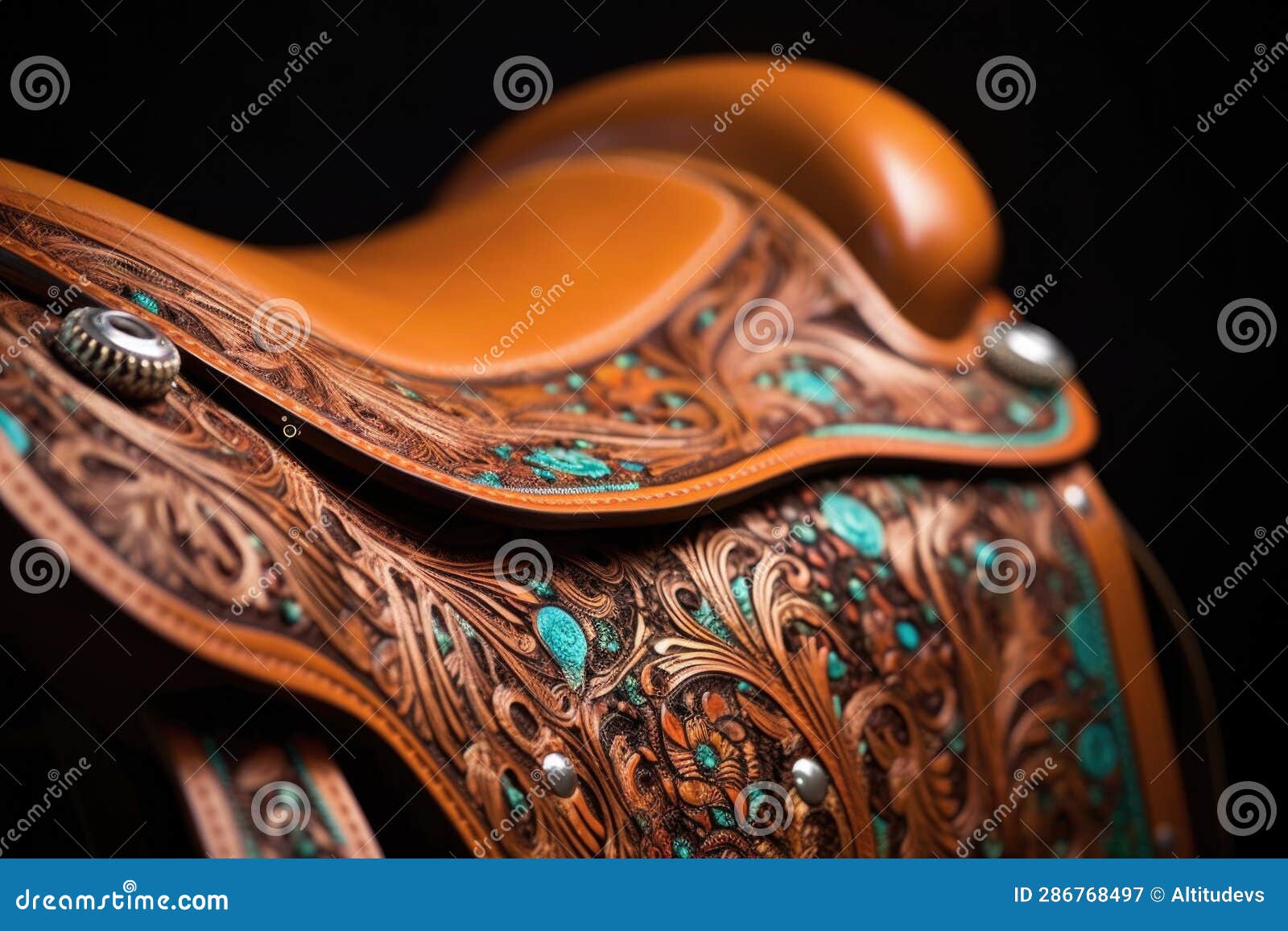Handcrafted Saddle Details and Decorations Stock Illustration ...