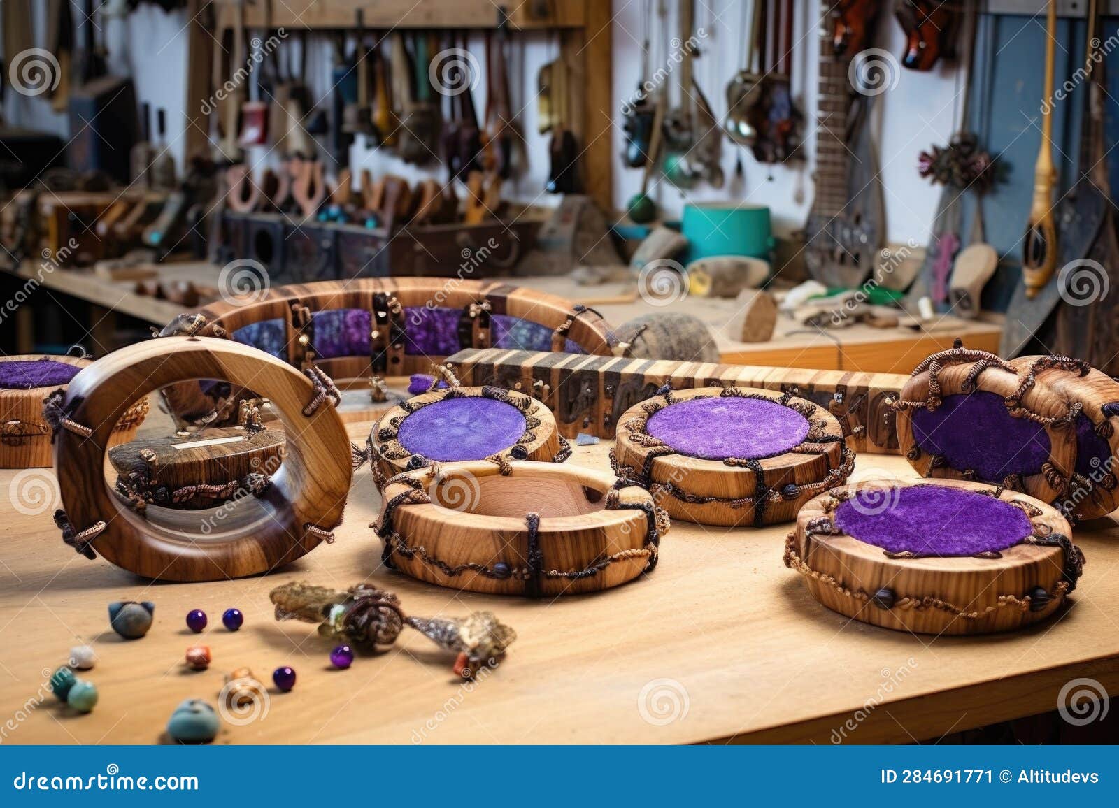 Handcrafted Tambourines Stock Illustrations – 8 Handcrafted Tambourines ...