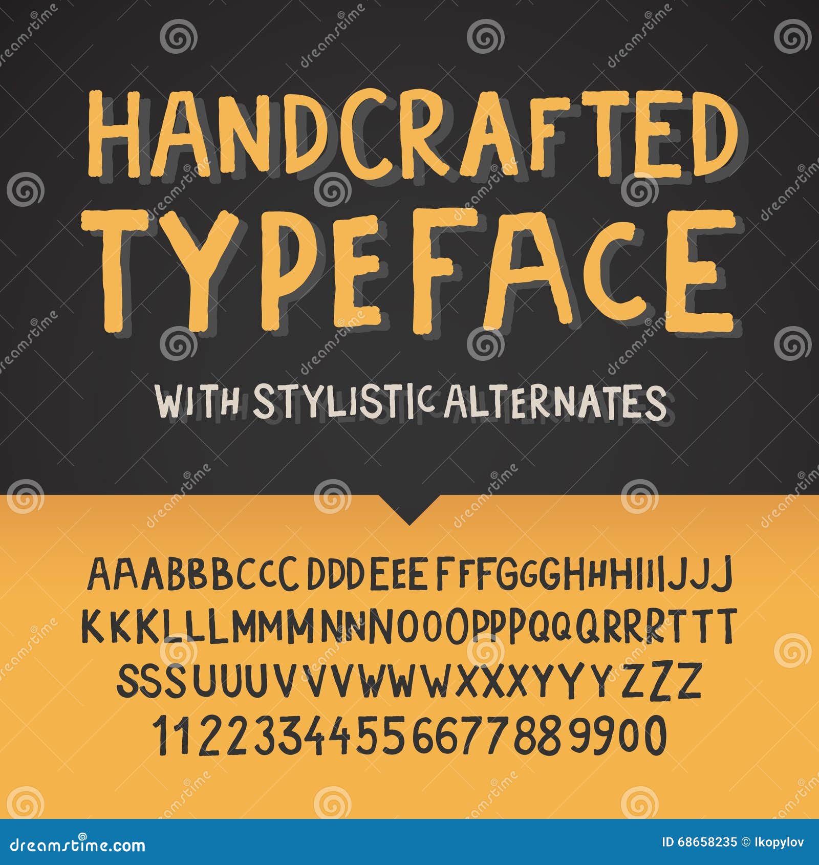 Handcrafted Typeface, Letters And Numbers Cartoon Vector ...