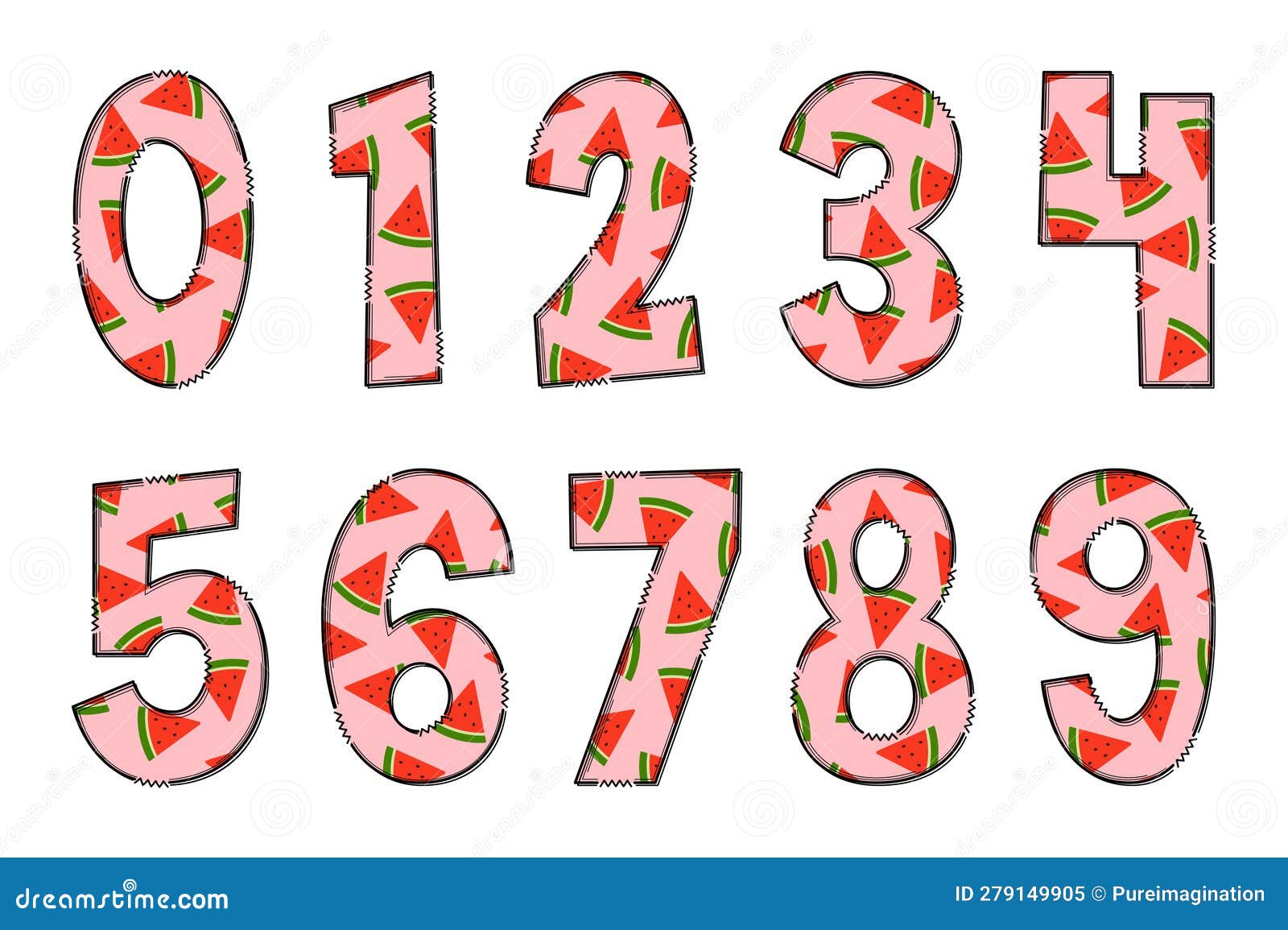 Handcrafted Watermelon Letters. Color Creative Art Typographic Design ...