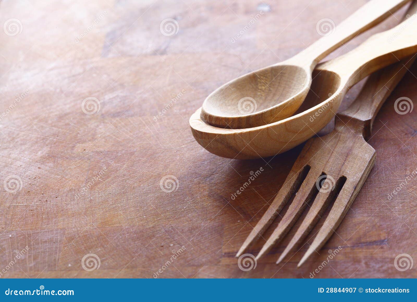 Handcrafted Wooden Kitchen Utensils Stock Image - Image of serve ...