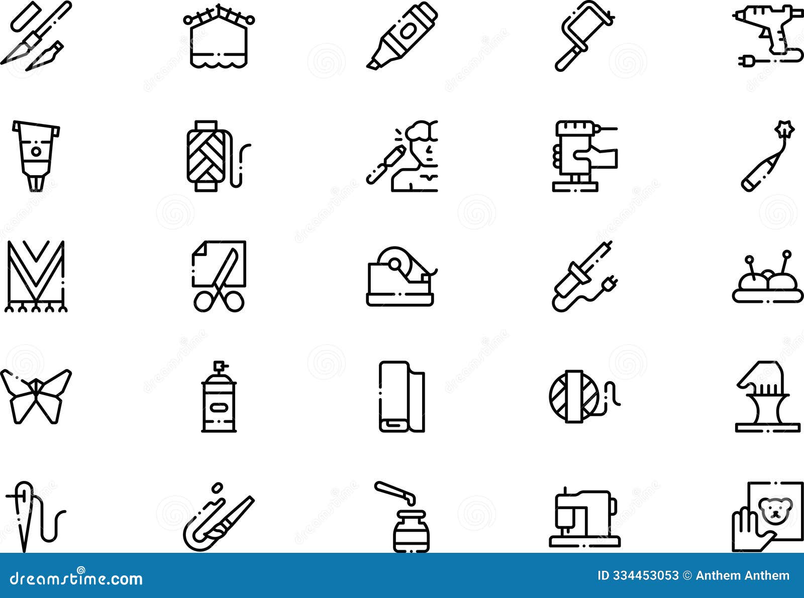 Handcrafts Icons Collection is a Vector Illustration with Editable ...