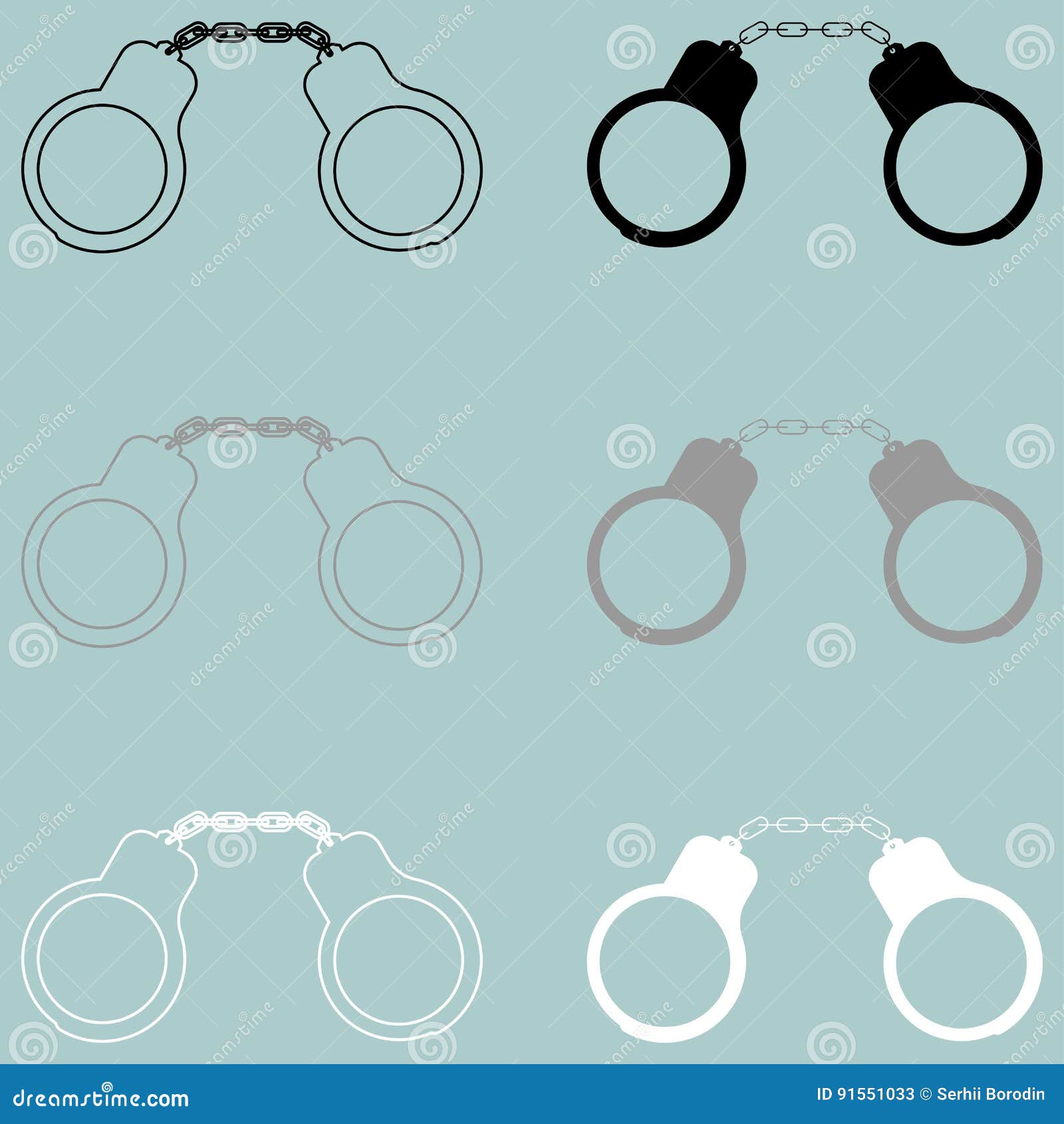 Handcuff Black Grey White Icon. Stock Vector - Illustration of handcuff ...