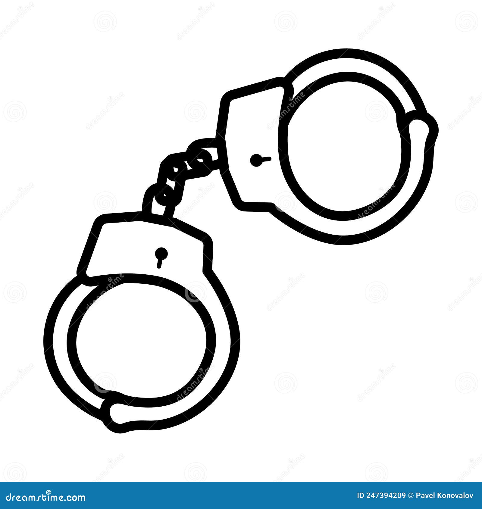 Handcuff Icon stock vector. Illustration of legal, enforcement - 247394209