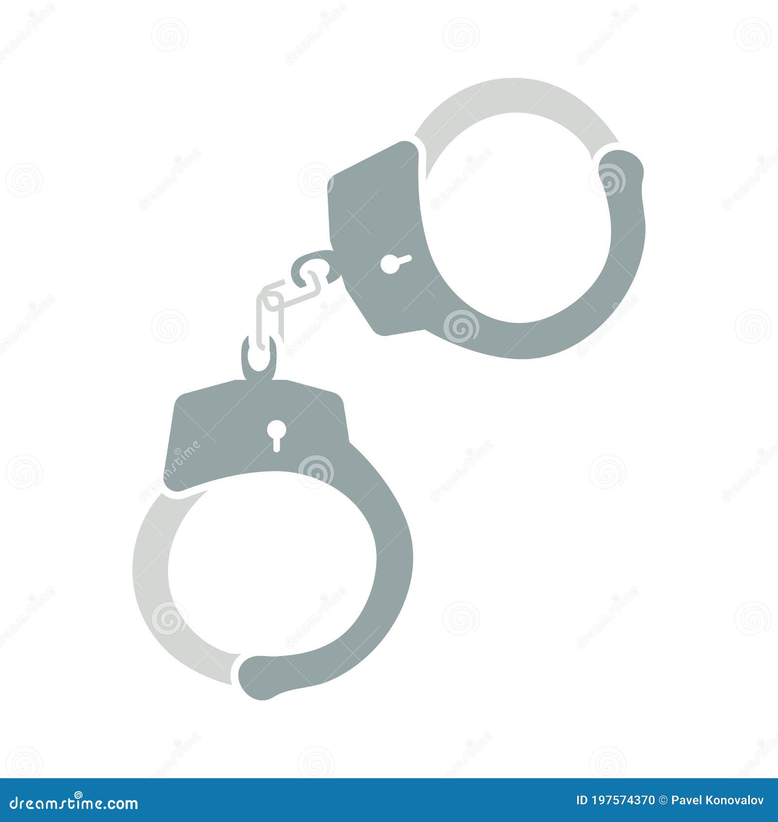Handcuff Icon stock vector. Illustration of shape, legal - 197574370