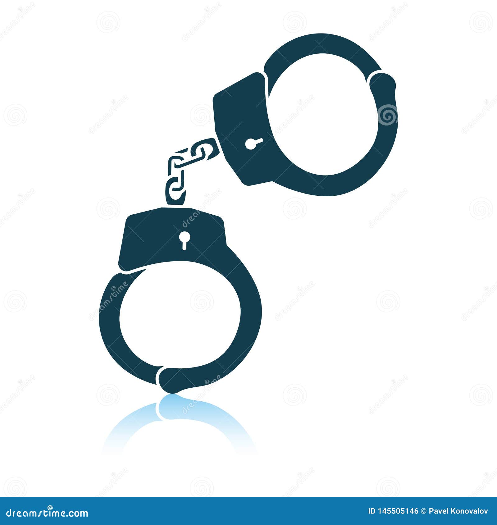 Handcuff icon stock vector. Illustration of secure, justice - 145505146