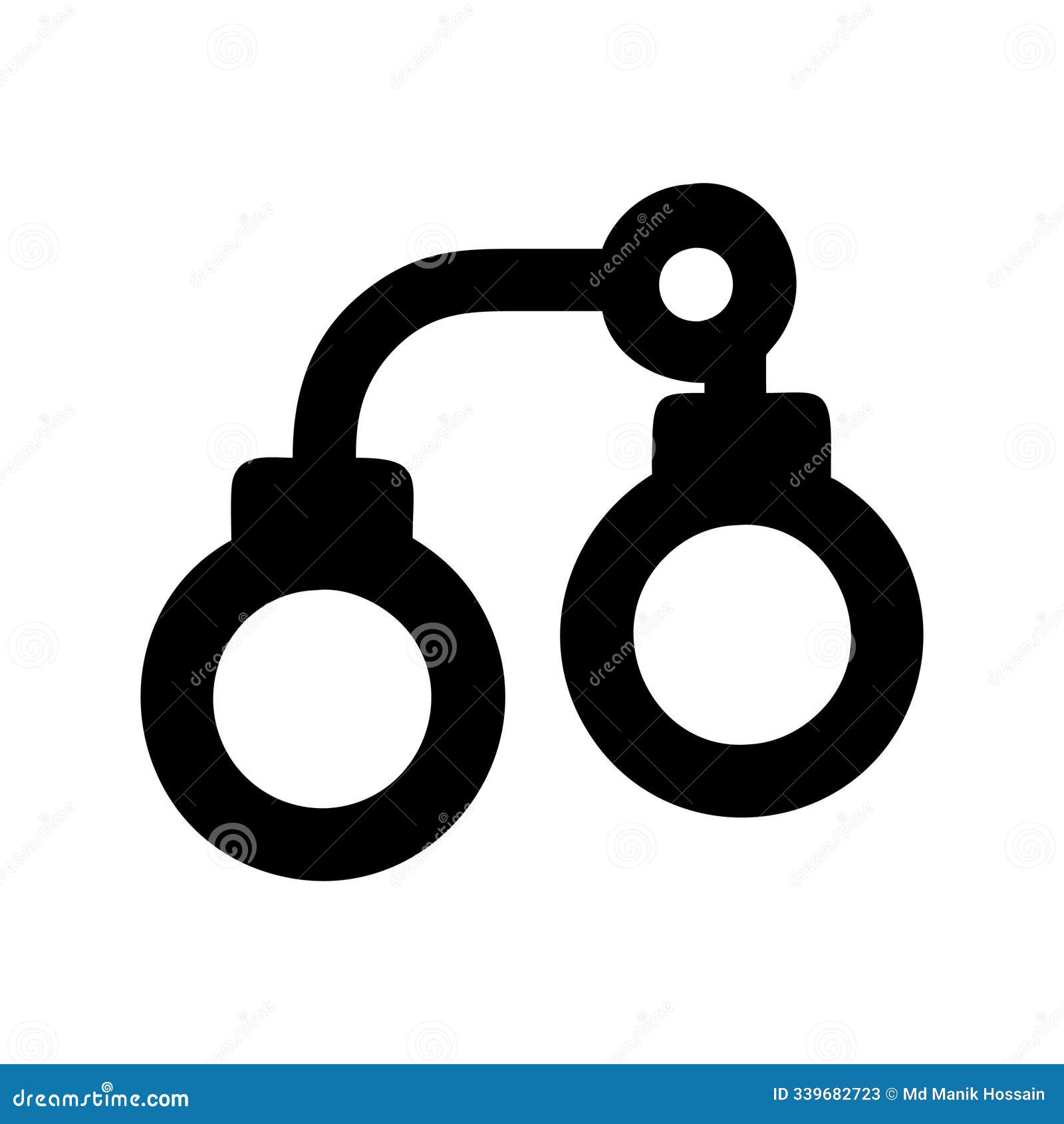 A Handcuff Icon is a Simplified Graphic Representation of a Pair of ...