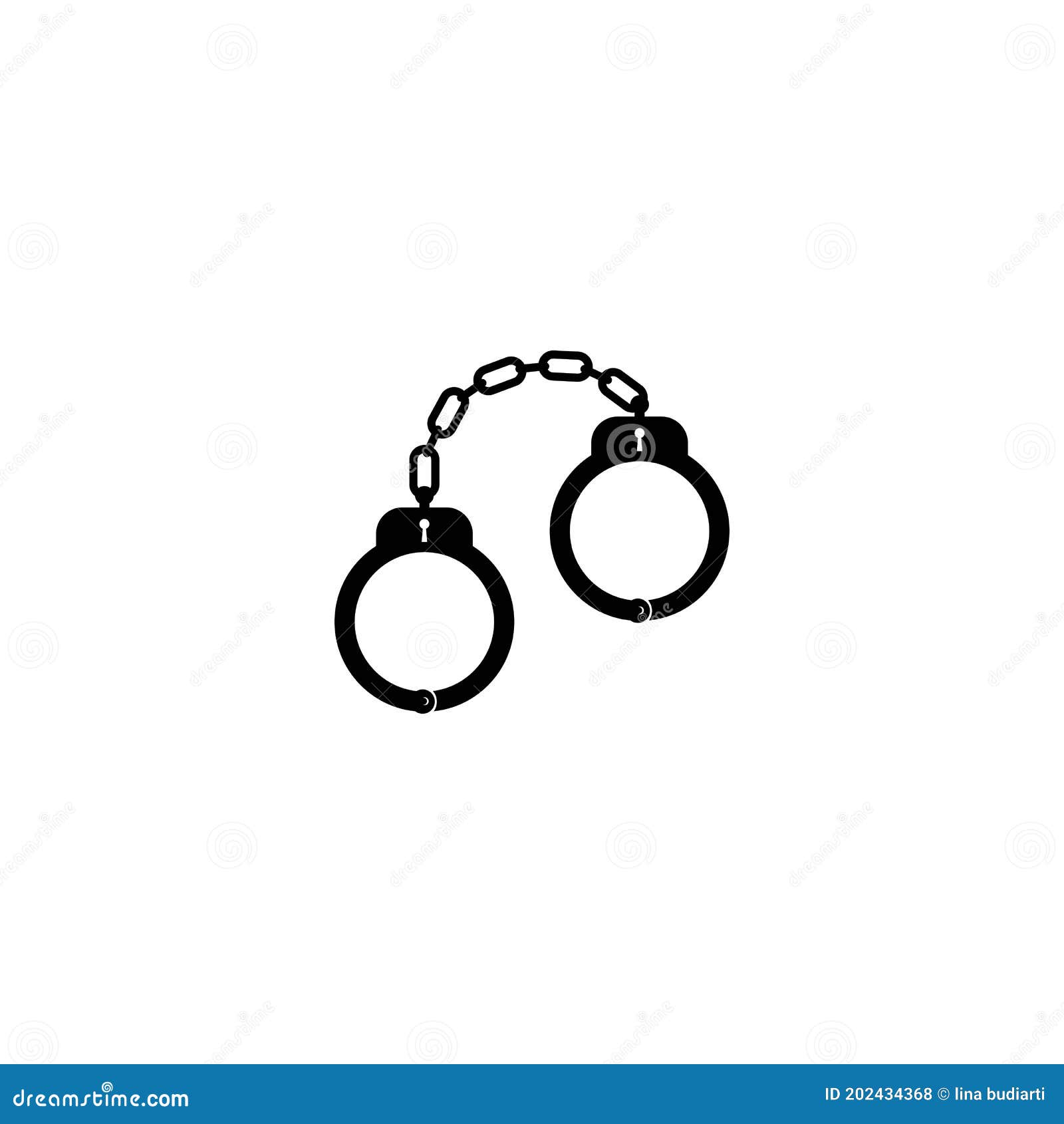 Handcuff Icon, Police Shackle Vector Illustration | CartoonDealer.com ...