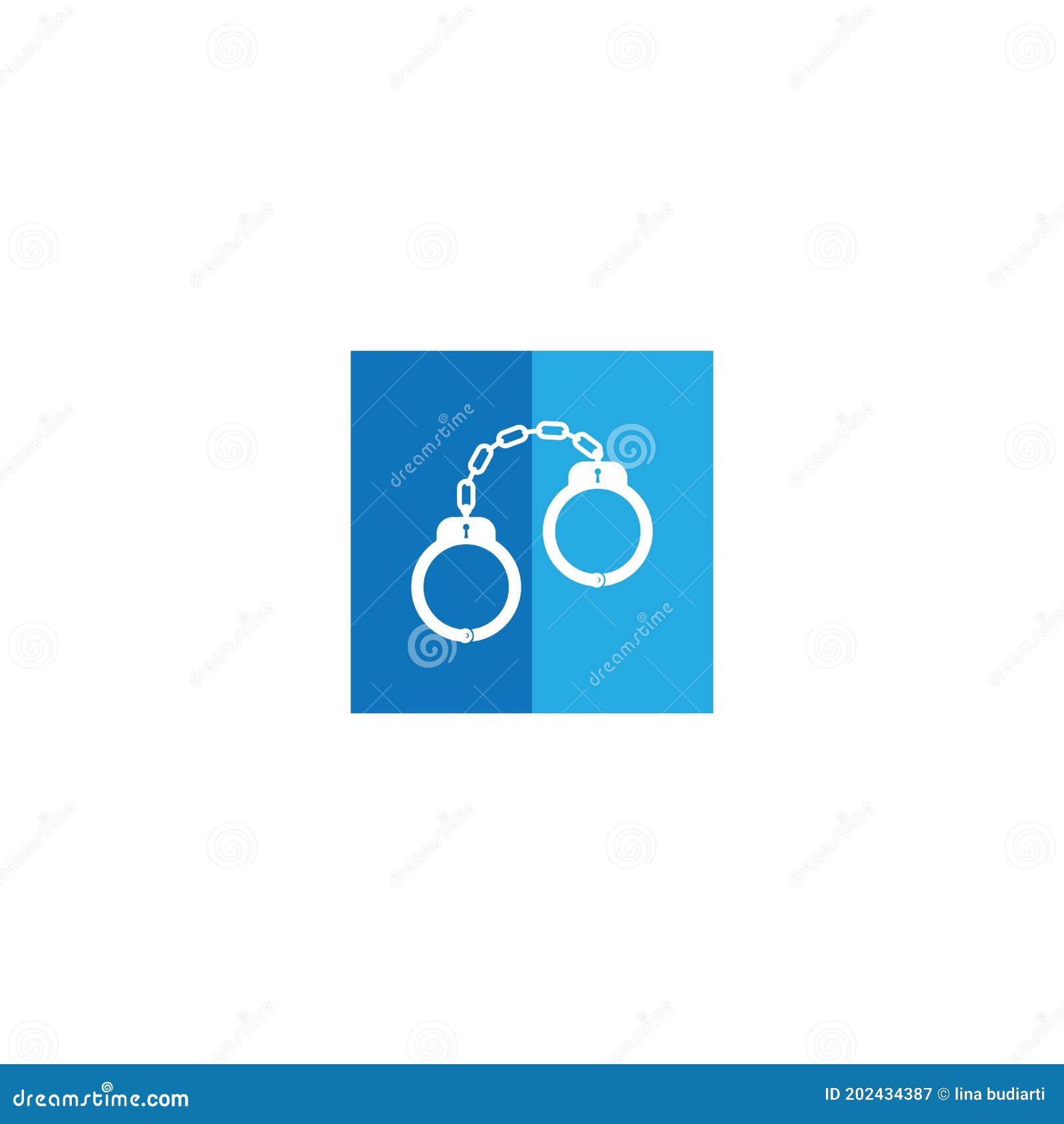 Handcuff icon stock vector. Illustration of white, logo - 202434387