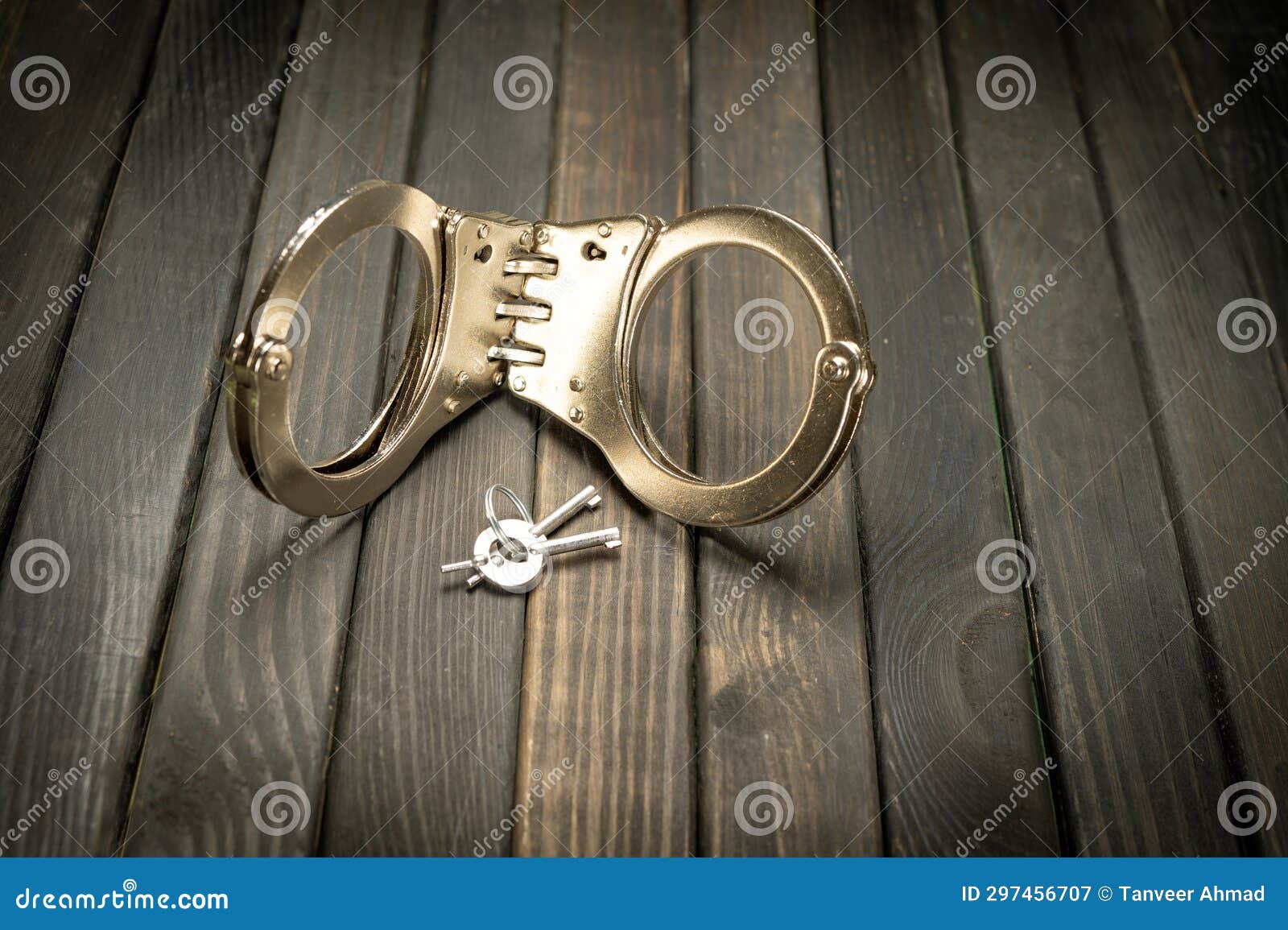 Handcuff Isolated View on Black Table Top - Justice System Concept ...