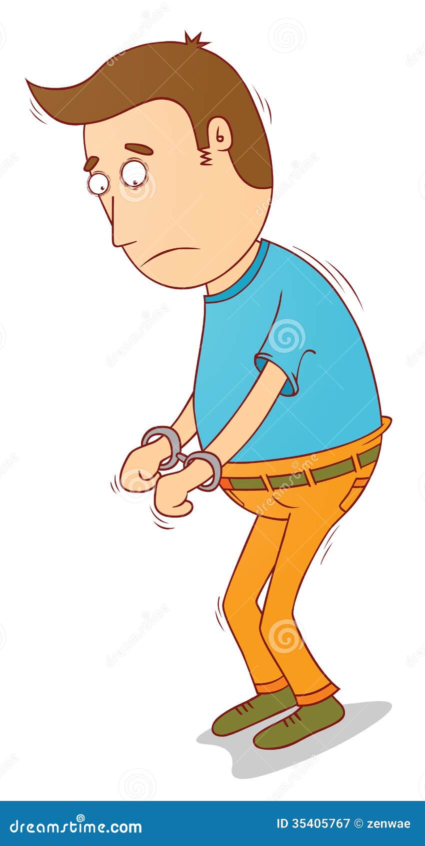 Handcuff man stock vector. Illustration of cartoon, criminal - 35405767