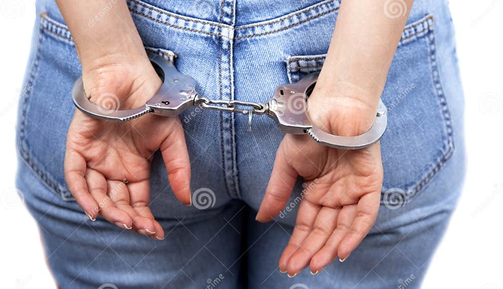 Handcuffed stock photo. Image of cuff, female, troubled - 13242346