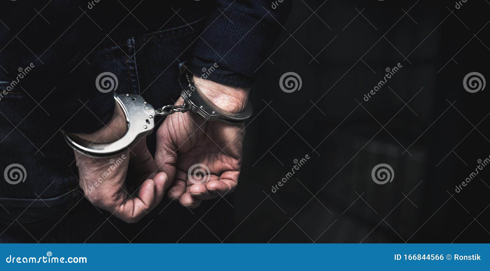 Prison Bars Are Placed On The Hands Of A Programmer Typing A Code On A ...