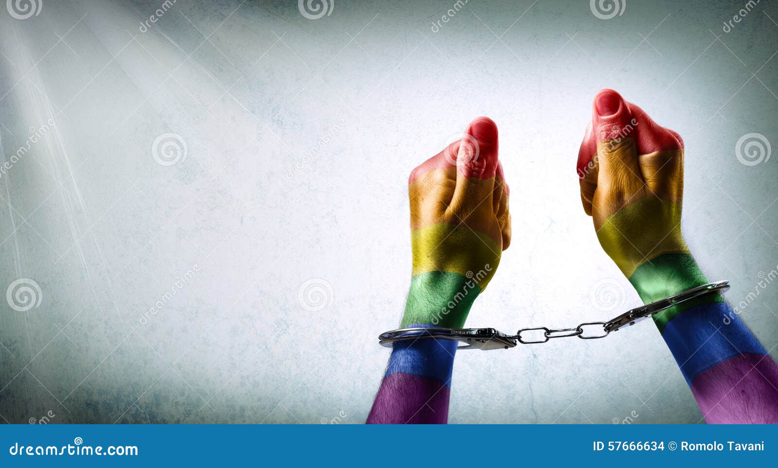 Handcuffed Hands - Denunciation of the Criminalization Stock Photo ...