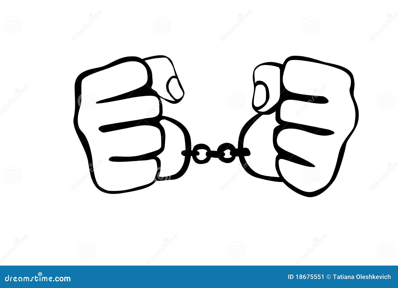 Handcuffed Hands Chained Human Arms Prisoner Concept Manacles On Man ...