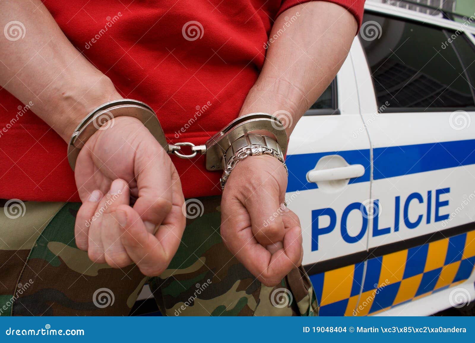 Handcuffed man stock photo. Image of crime, police, robber - 19048404