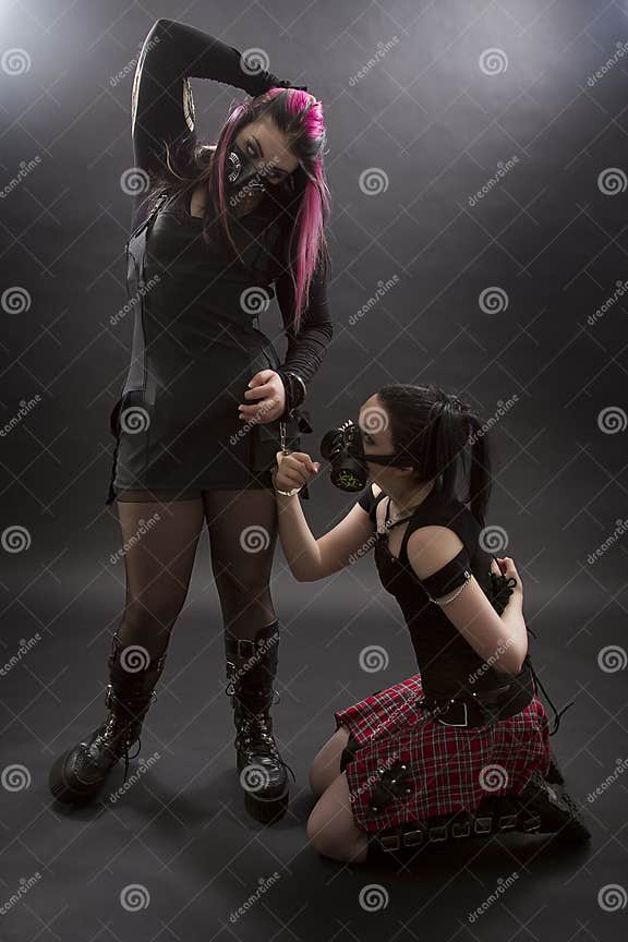 Handcuffed Mistress And Slave Stock Image Image Of Attractive Master