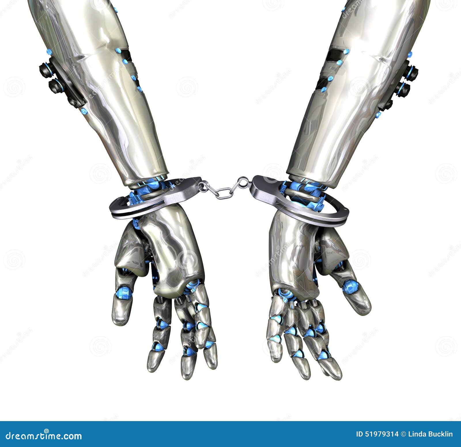 Handcuffed Robot - Cyber Crime Stock Illustration - Illustration of ...