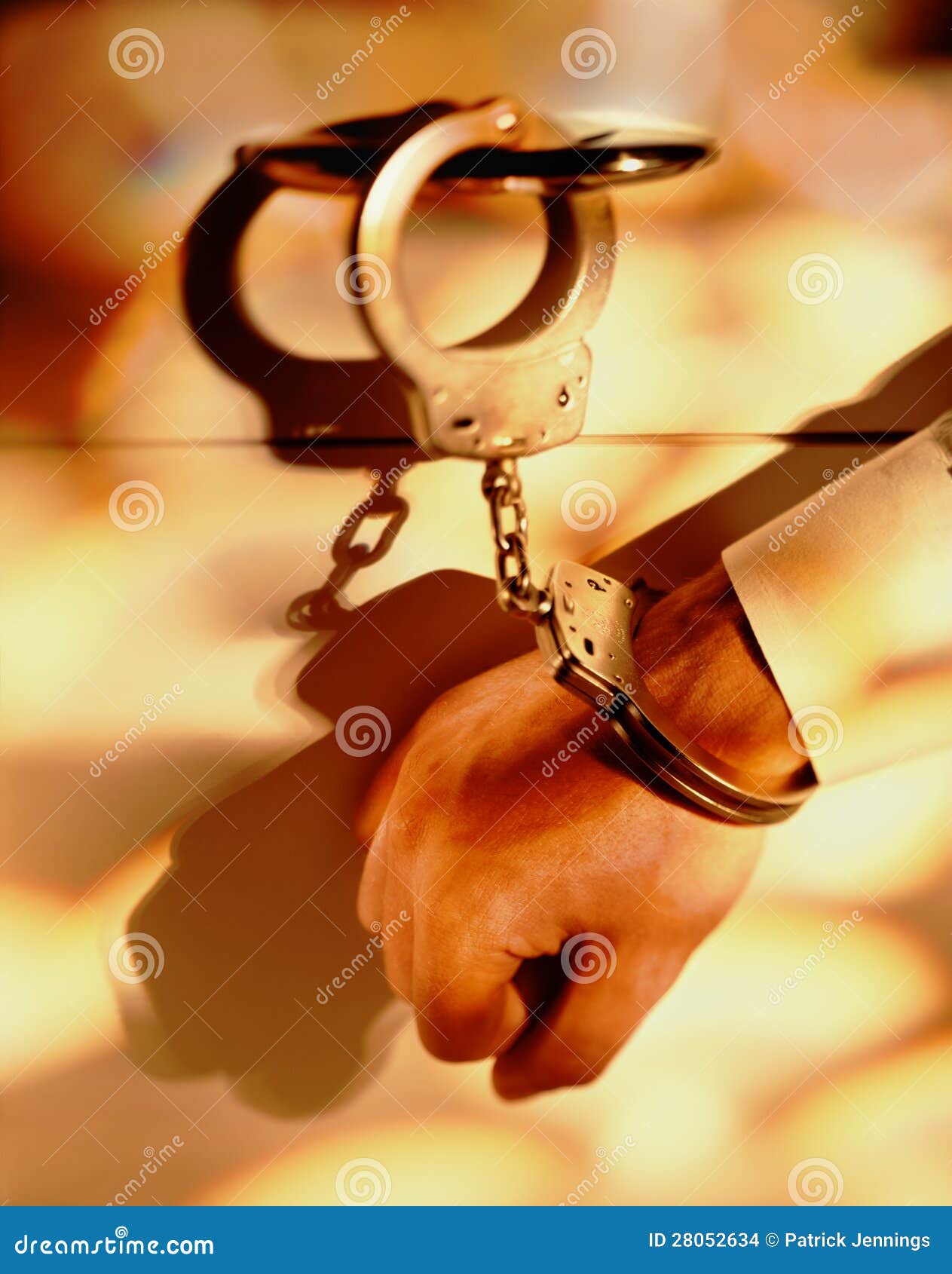 Handcuffed to Desk stock photo. Image of selective, banking - 28052634