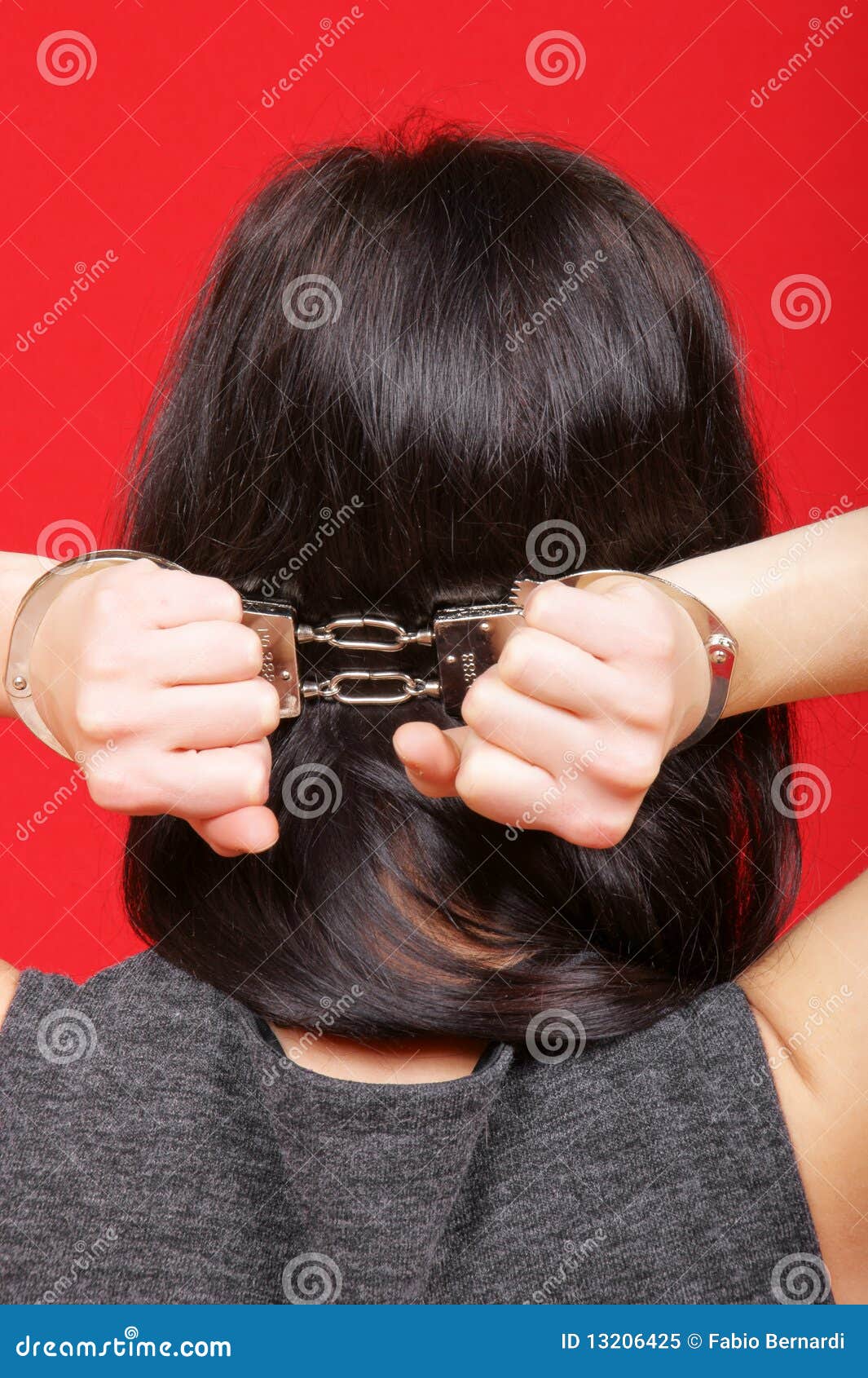 Handcuffed woman stock image. Image of woman, long, people - 13206425