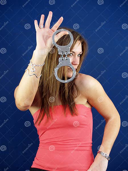 Handcuffs stock image. Image of beauty, haircut, pretty - 2463817