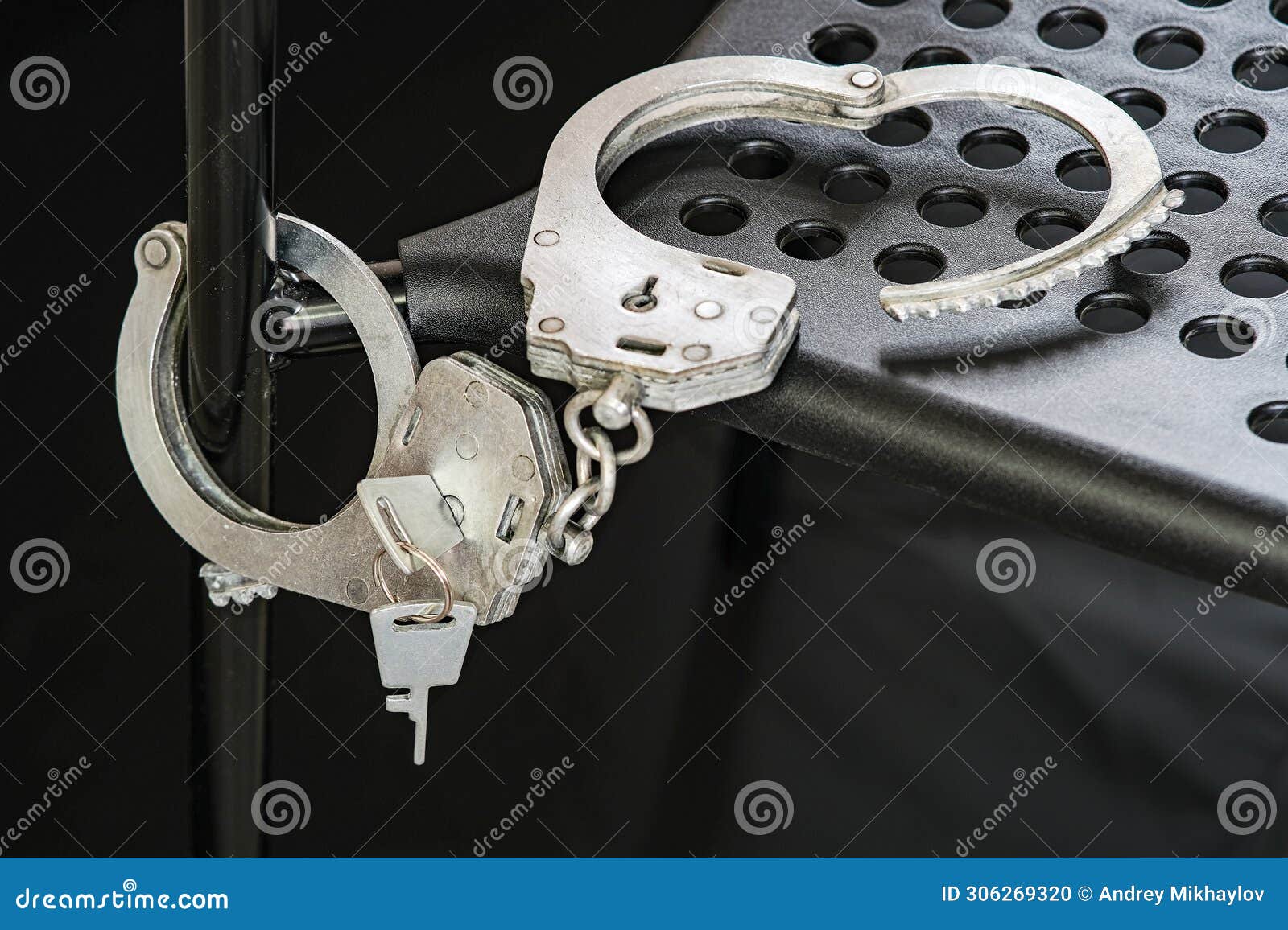 Handcuffs are Chained To a Chair and Prepared for the Interrogation of ...