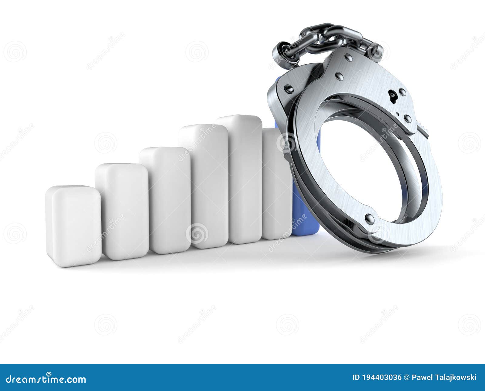 Handcuffs with chart stock illustration. Illustration of improvement ...